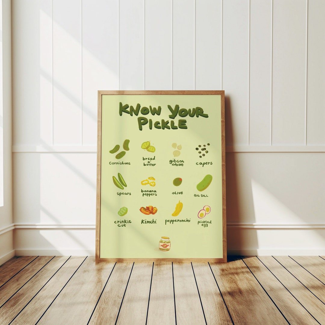 Pickle Chart Wall Art know Your Pickle Gouache Painting Art Print - Etsy