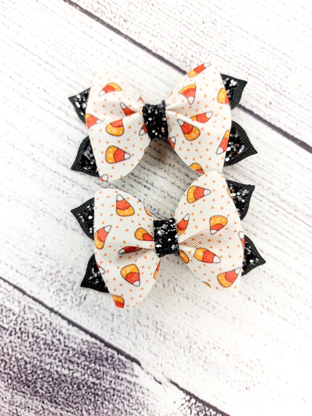 Candy Corn Piggy Bows, Pigtail Hair Bows, Candy Corn Hair Bows ...