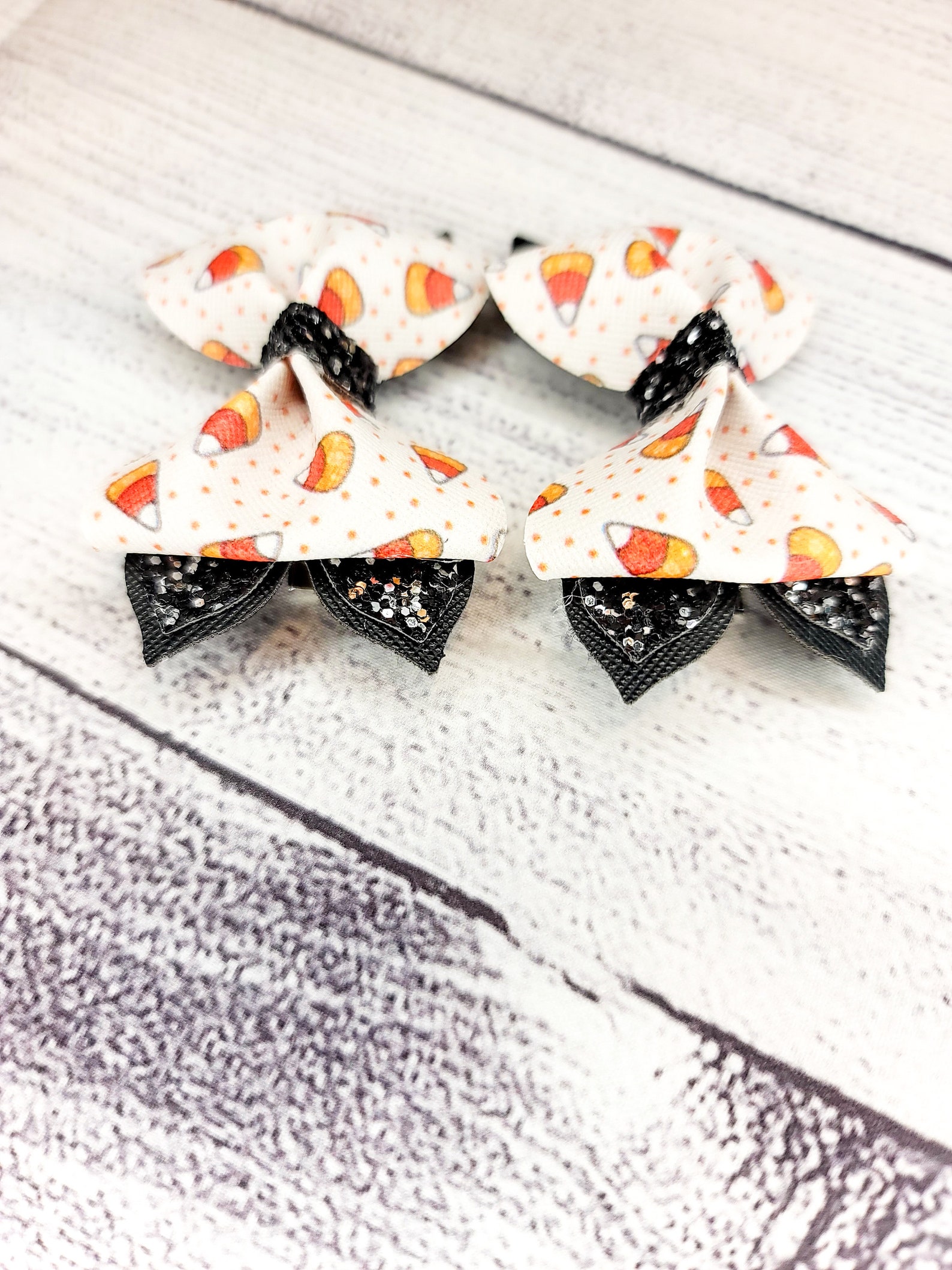 Candy Corn Piggy Bows, Pigtail Hair Bows, Candy Corn Hair Bows ...