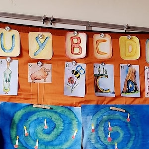 Waldorf Uppercase Alphabet Décor Cards Homeschool Classroom - Etsy