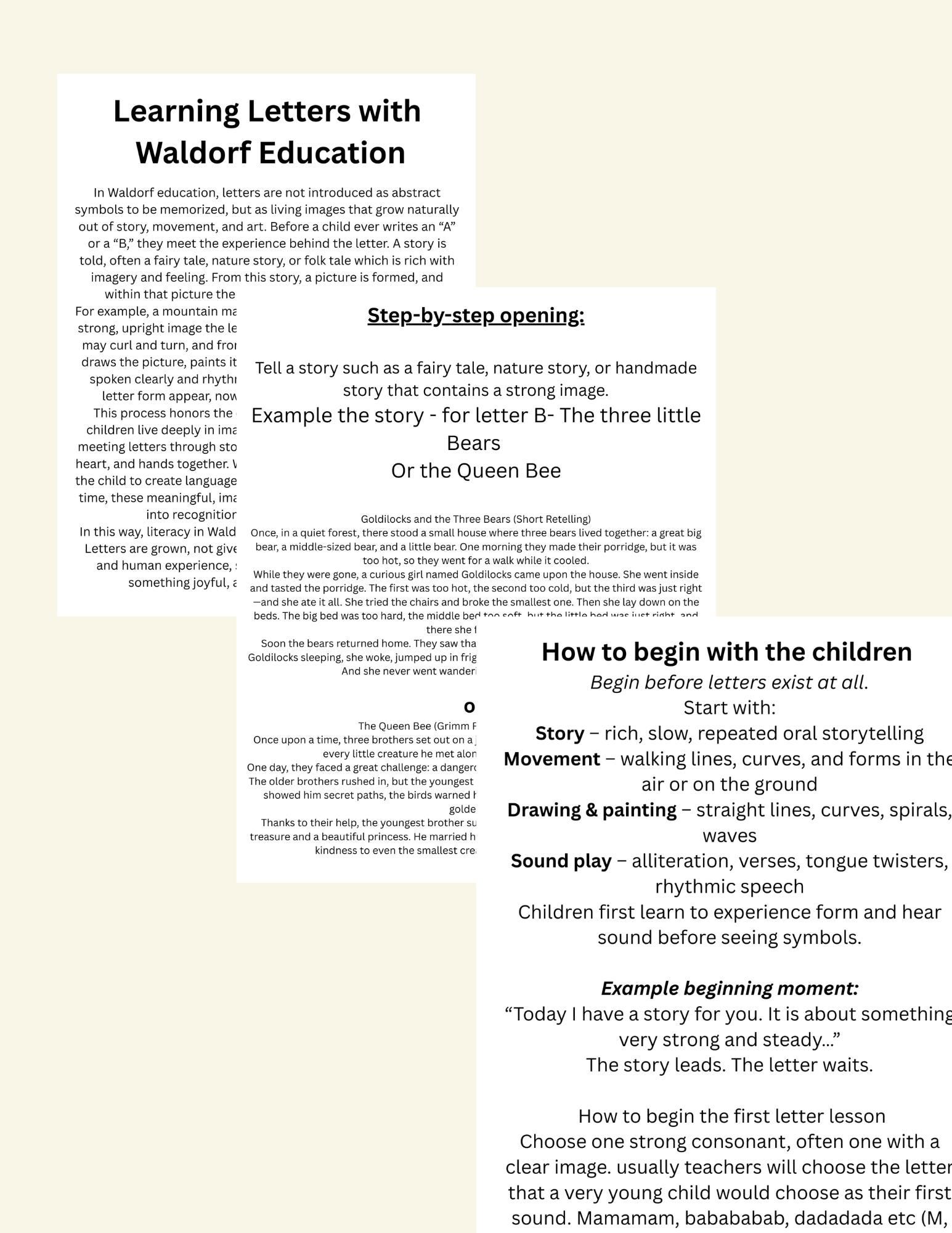 26 Waldorf Fairy Tale Alphabet Letters, Songs, Poems, Story, Printable ...