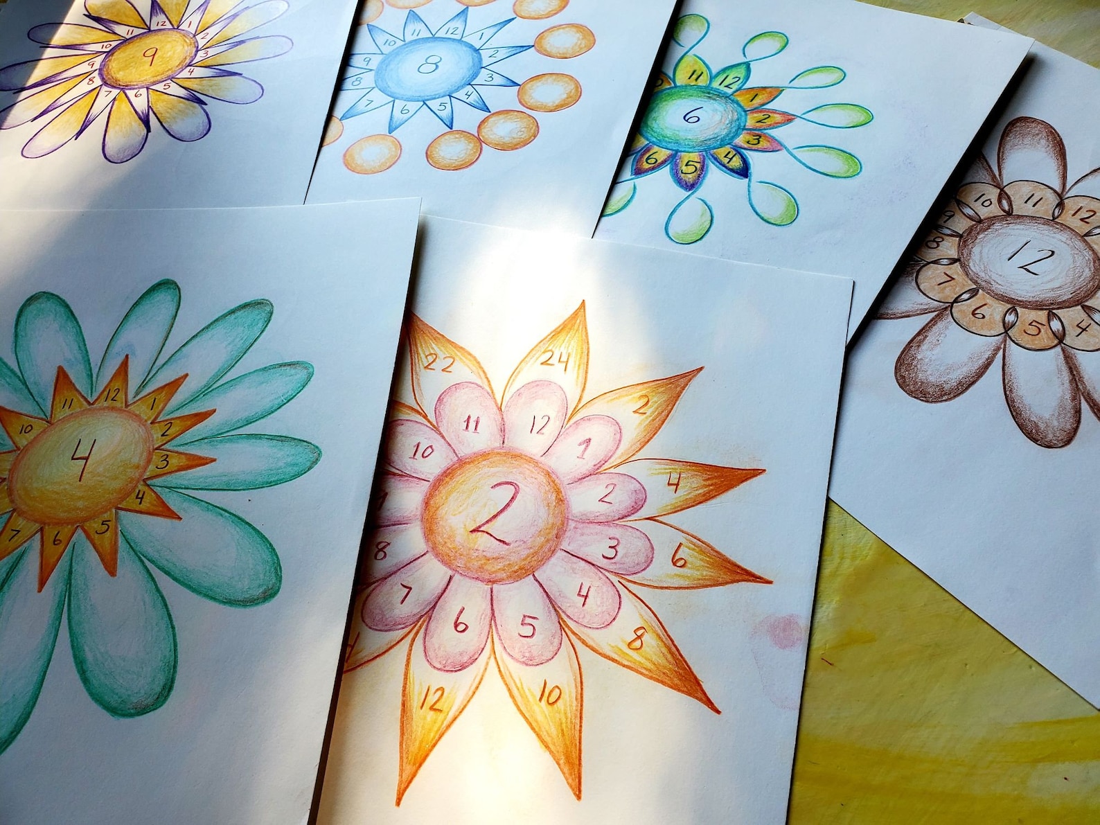 Waldorf 2-12 Times Table Flower Charts Lesson Digital Cards Homeschool ...