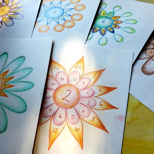 Waldorf 2-12 Times Table Flower Charts Lesson Digital Cards - Etsy