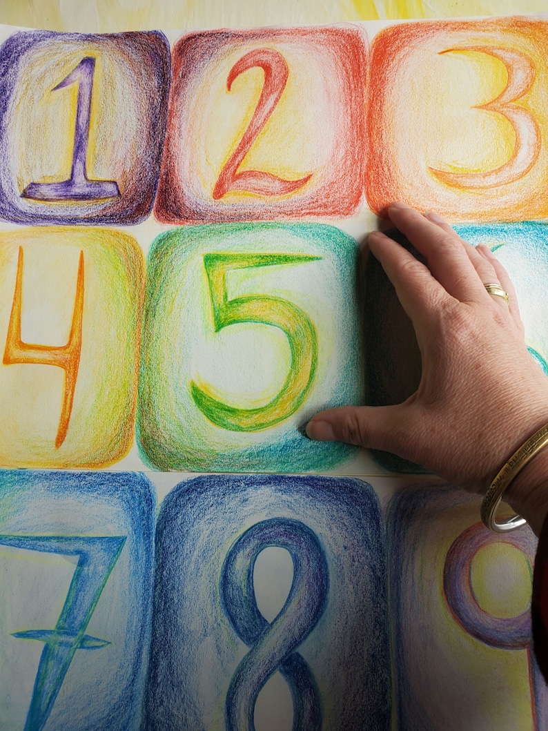 Waldorf Digital Number Cards Homeschool Décor Montessori Flash Cards ...