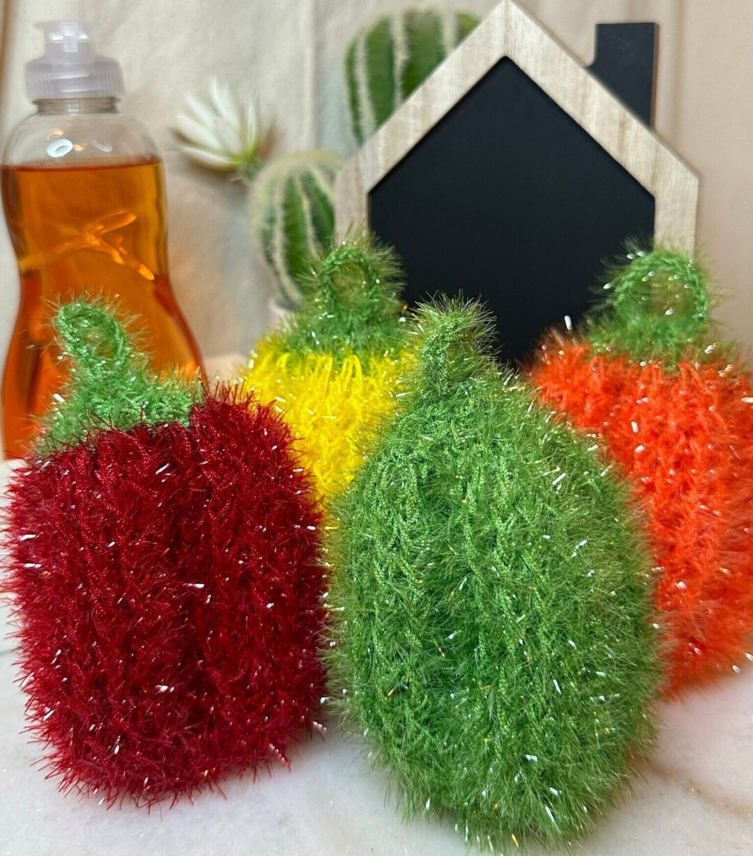 Bell Pepper Shaped Dish Sponges Fun Scrubbers Colorful Design - Etsy