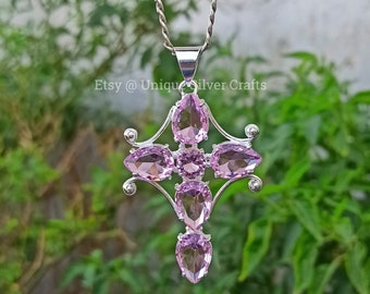 Rose Quartz Cross - Etsy