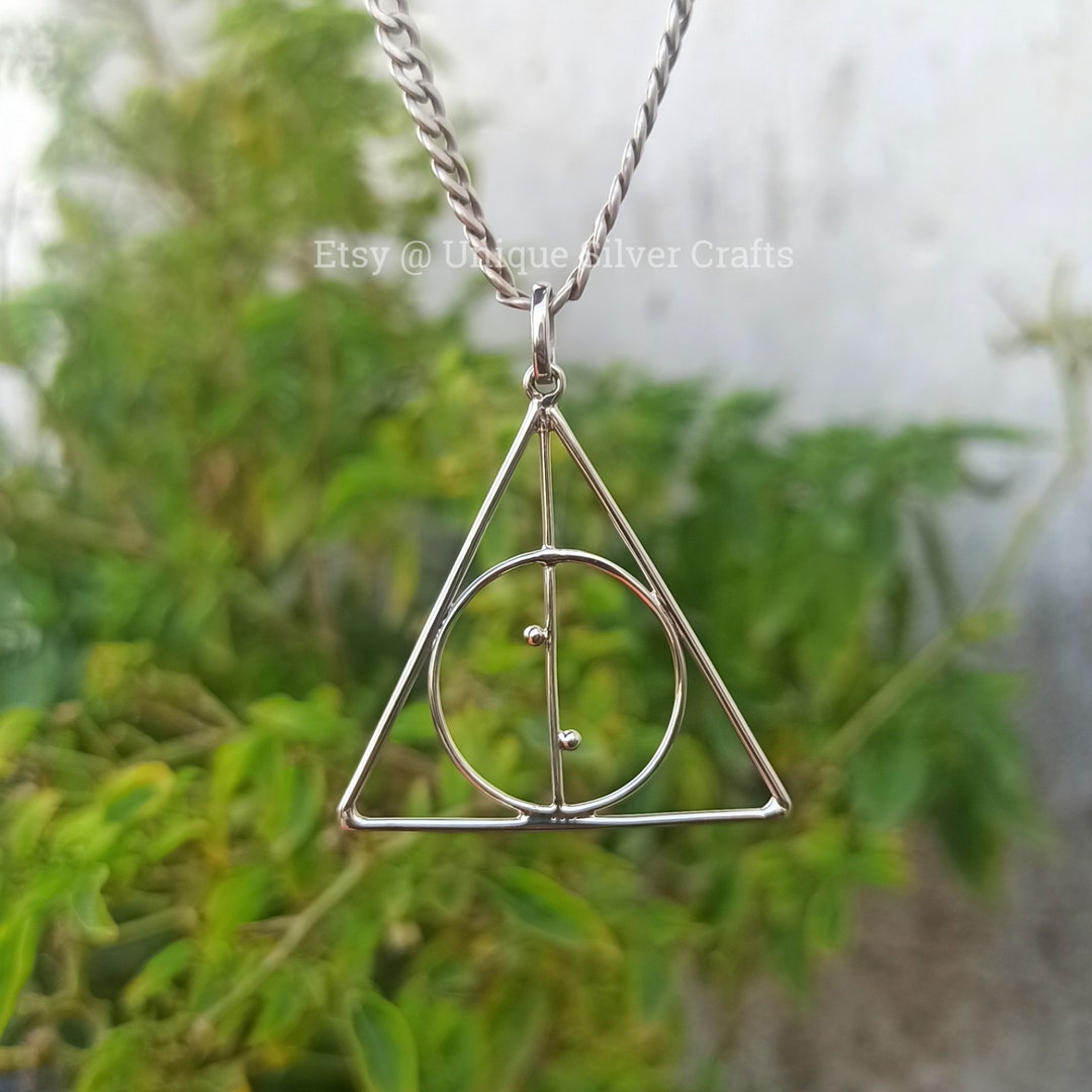 Deathly Hallows 925 Sterling Silver Pendant, Hallows Unisex Pendant ...