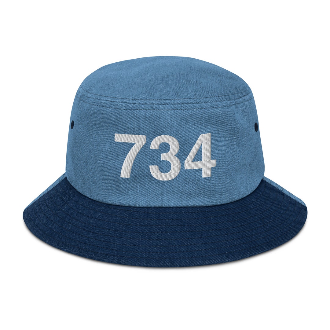 734 Ann Arbor MI Area Code Denim Bucket Hat - Etsy