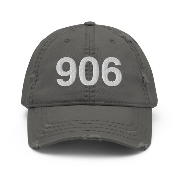 906 Upper Peninsula MI Area Code Distressed Dad Hat - Etsy