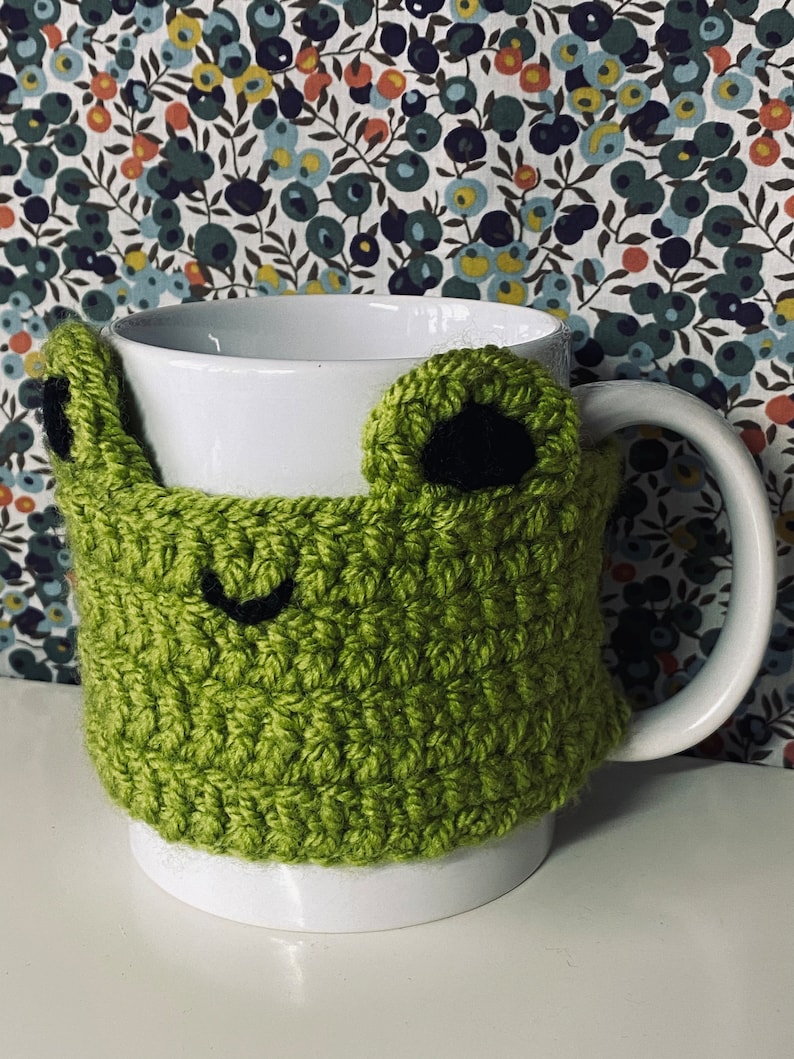 Crochet Pattern Frog Mug Warmer Gifts Cosy Hug Handmade Unique Coffee ...
