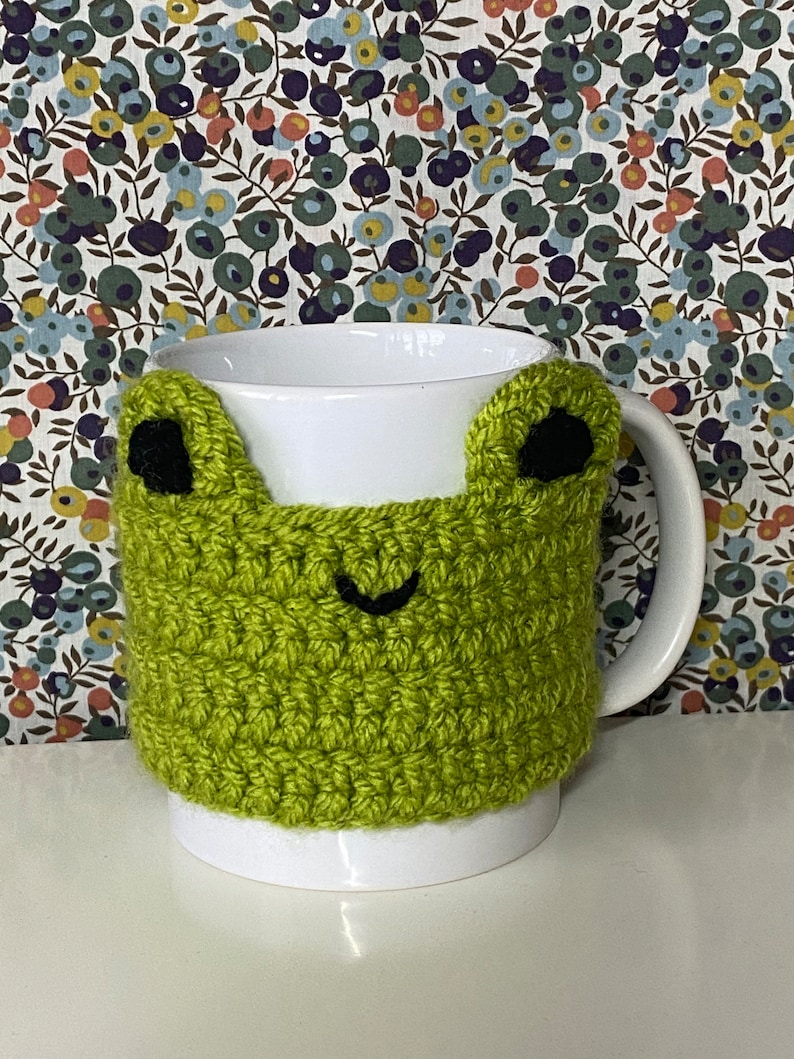 Crochet Pattern Frog Mug Warmer Gifts Cosy Hug Handmade Unique Coffee ...