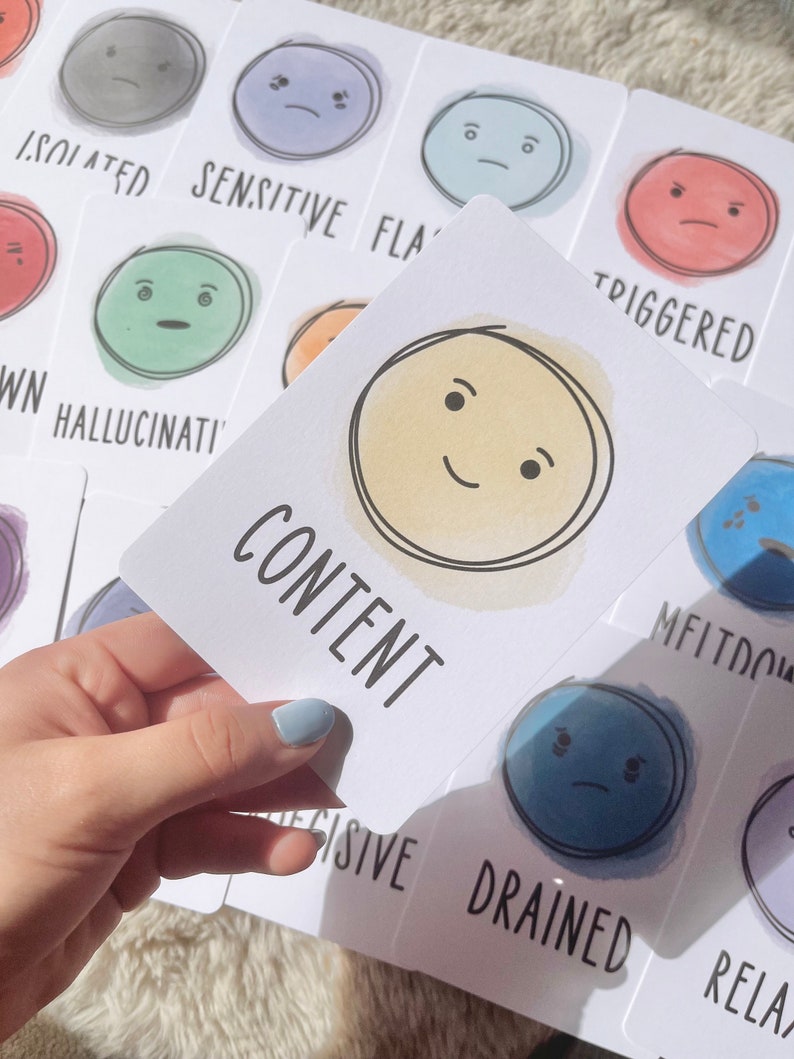27 Colour Emotion Flashcards, Autism, Feelings Card, Kids Mental Health ...