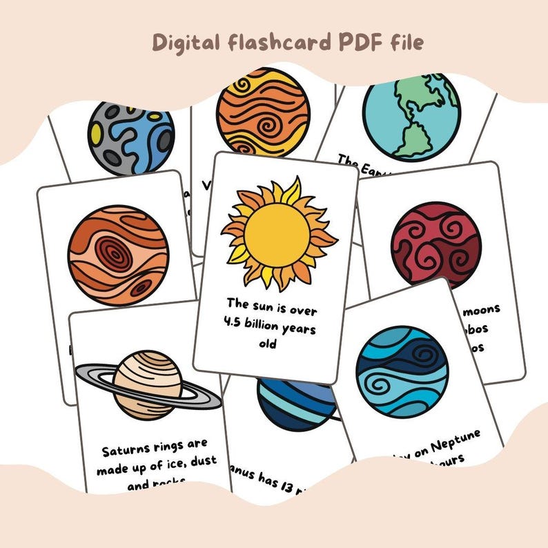 Solar System Flashcards, Planets, Space Flashcards, Universe, Astronaut ...