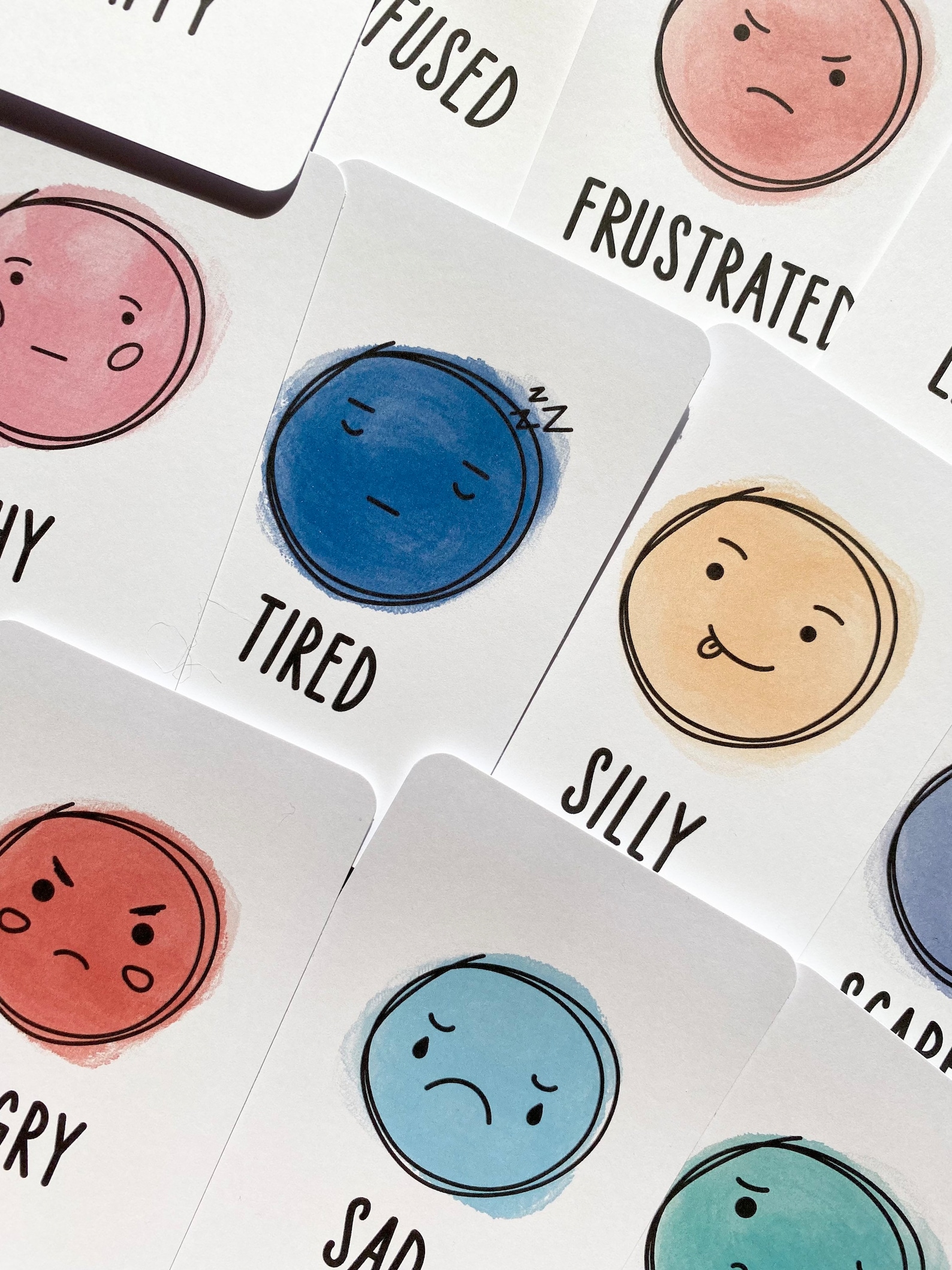 12 Colour Emotion Flashcards, Feelings, Feelings Card, Kids Mental ...