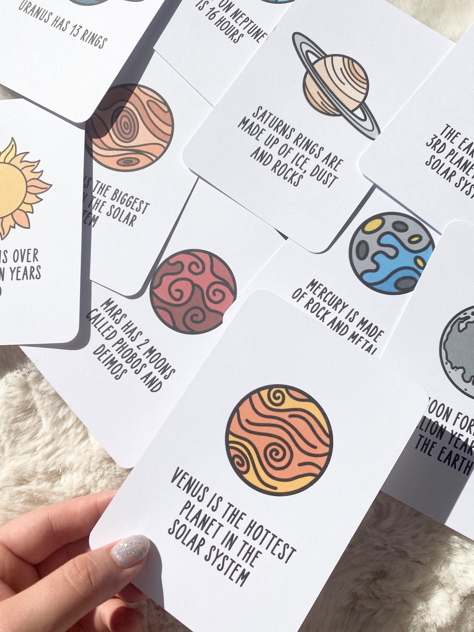 Solar System Flashcards Planets Space Flashcards Universe | Etsy