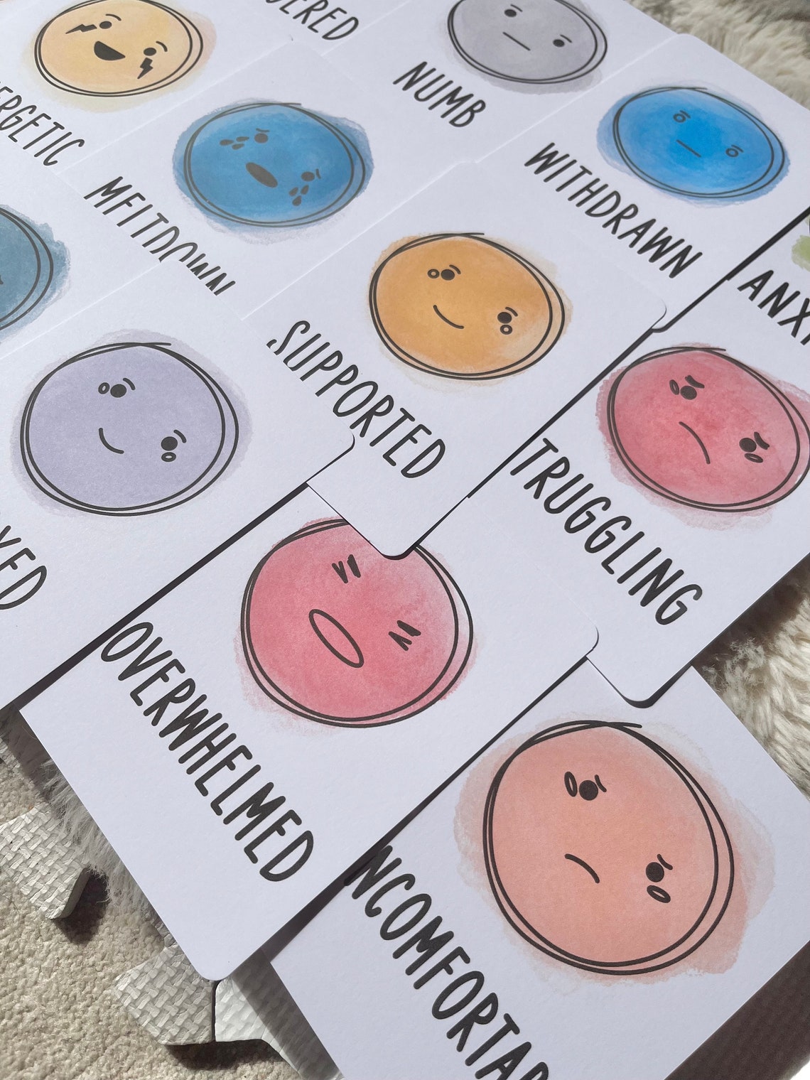 27 Colour Emotion Flashcards, Autism, Feelings Card, Kids Mental Health ...