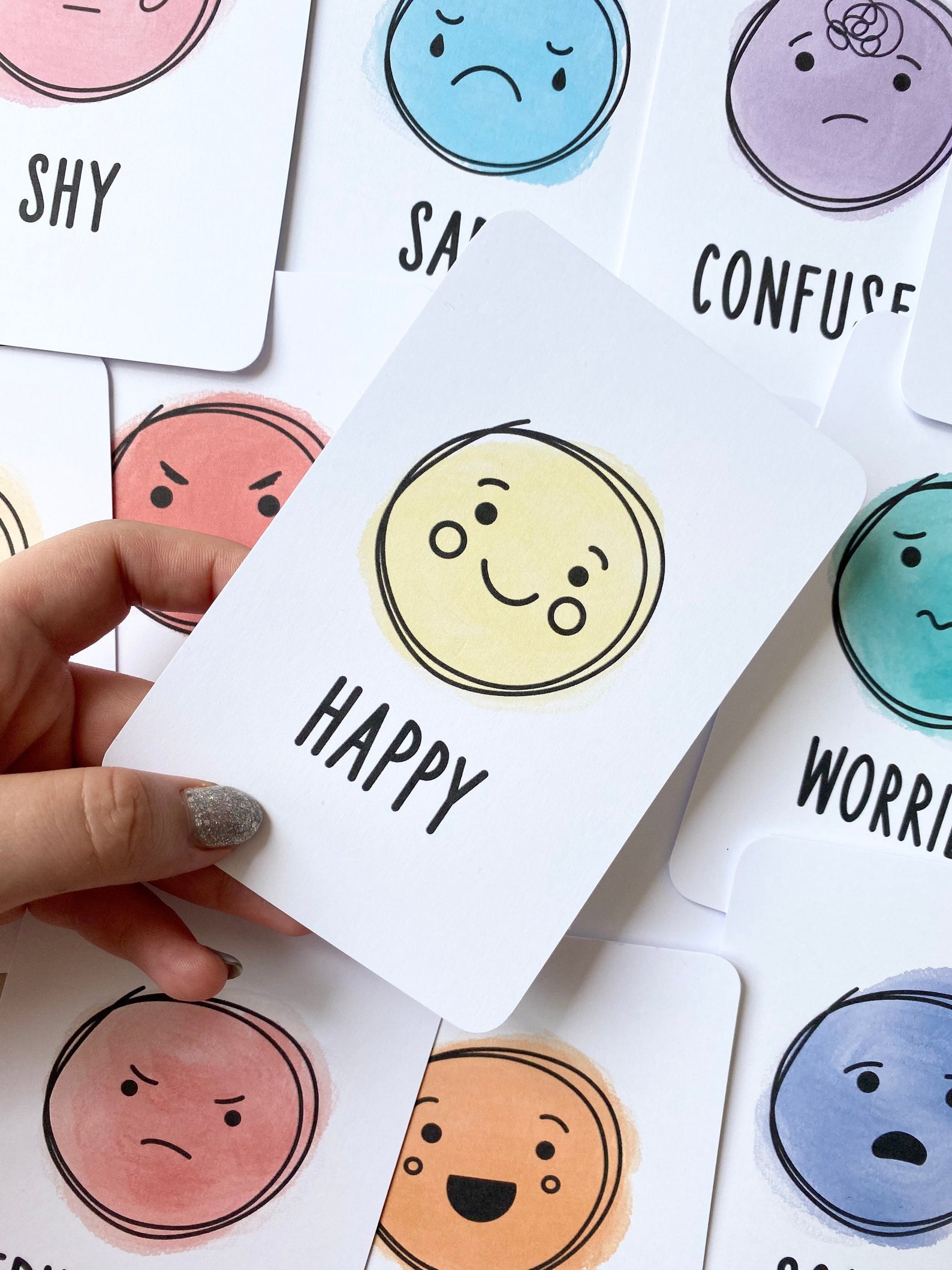 12 Colour Emotion Flashcards Feelings Feelings Card Kids - Etsy UK