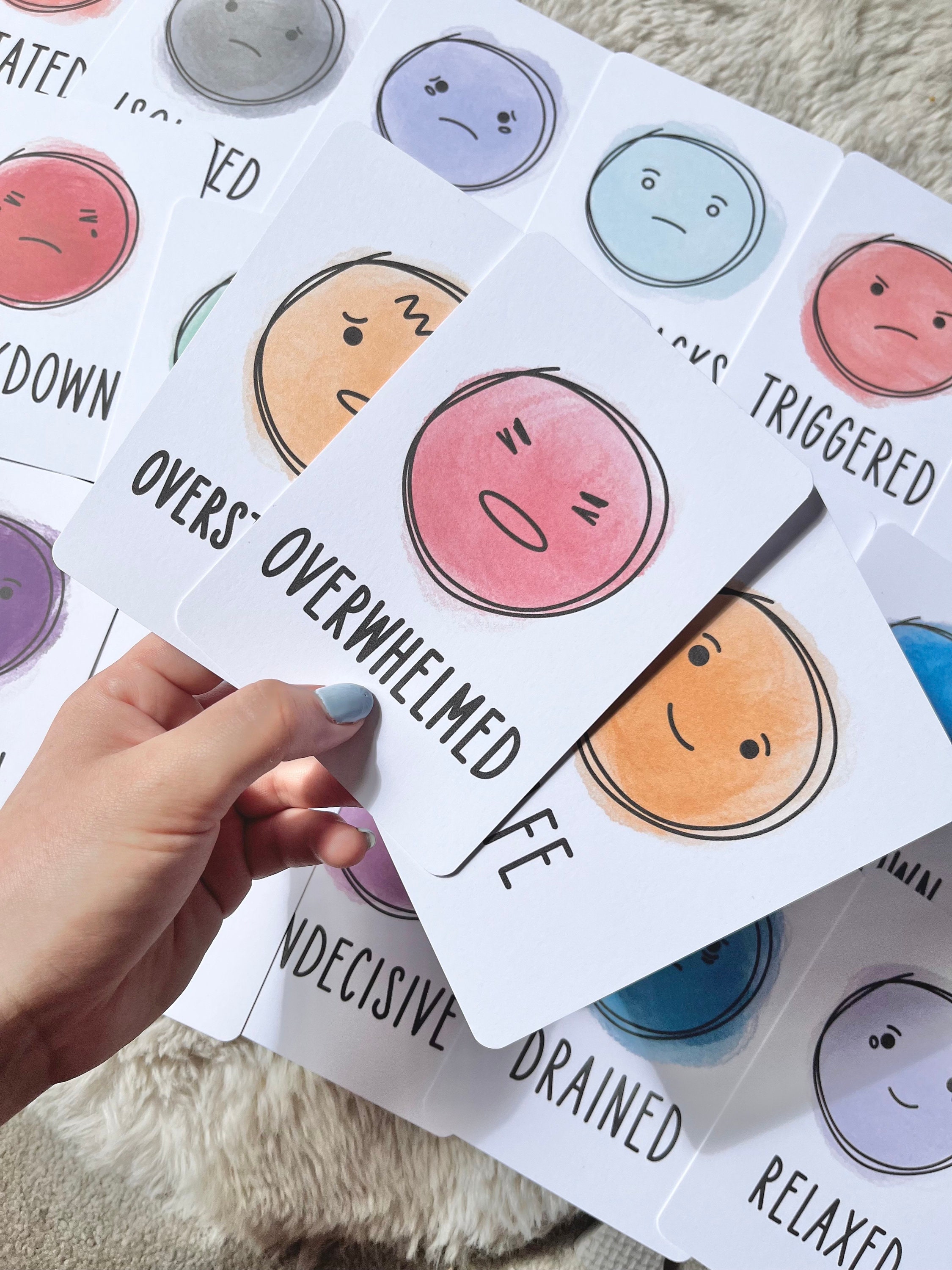 27 Colour Emotion Flashcards, Autism, Feelings Card, Kids Mental Health ...