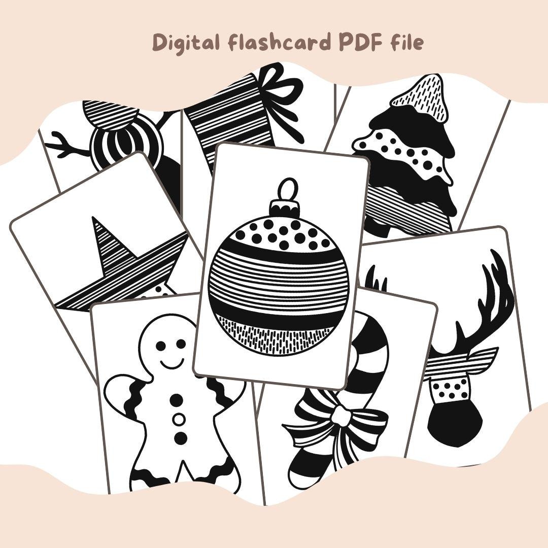 Christmas Sensory Cards, Sensory Cards for Baby, Baby Sensory, Tummy ...