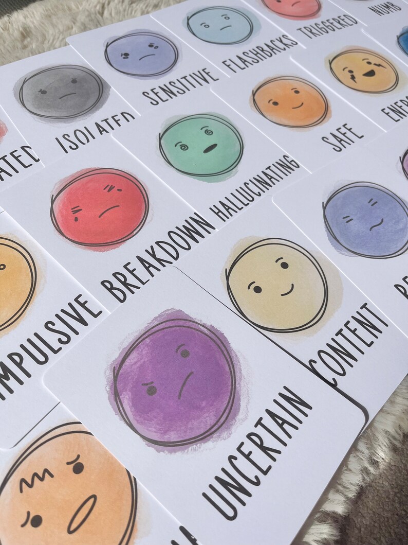 27 Colour Emotion Flashcards, Autism, Feelings Card, Kids Mental Health ...