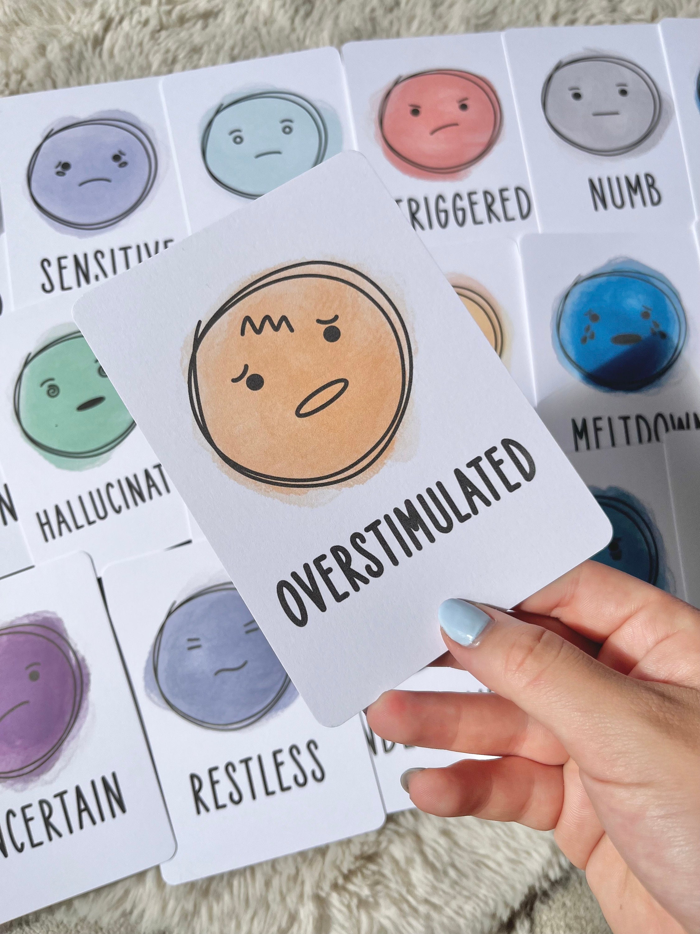 27 Colour Emotion Flashcards, Autism, Feelings Card, Kids Mental Health ...