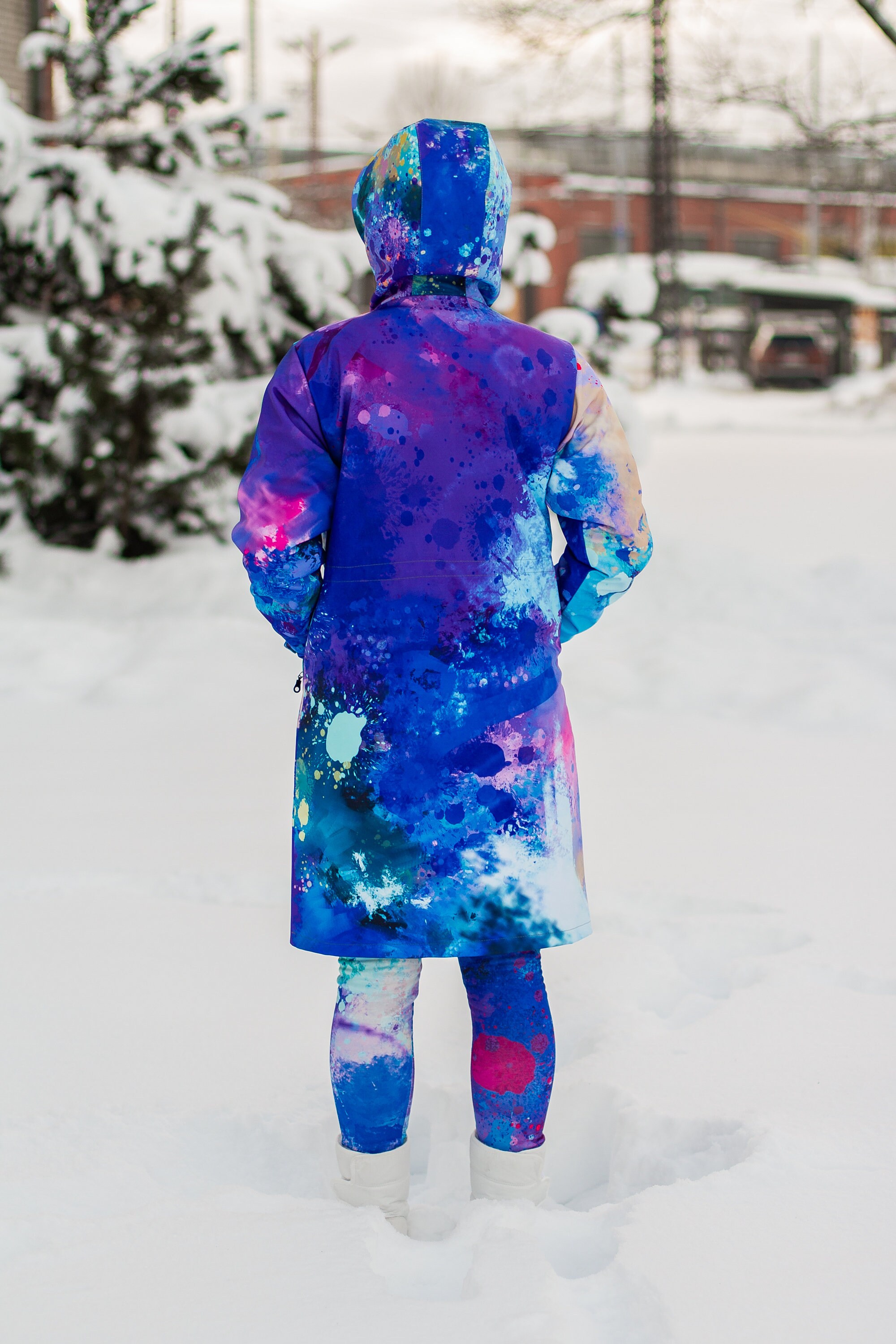 Bright Blue Coat, Winter Coat, Women Raincoat, Spring Parka, Hooded ...