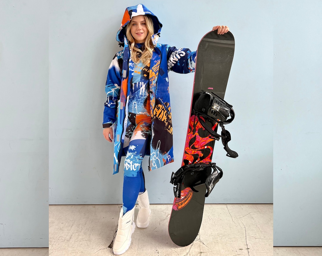 Blue Waterproof Coat, Winter Jacket, Colorful Parka, Women Clothing ...