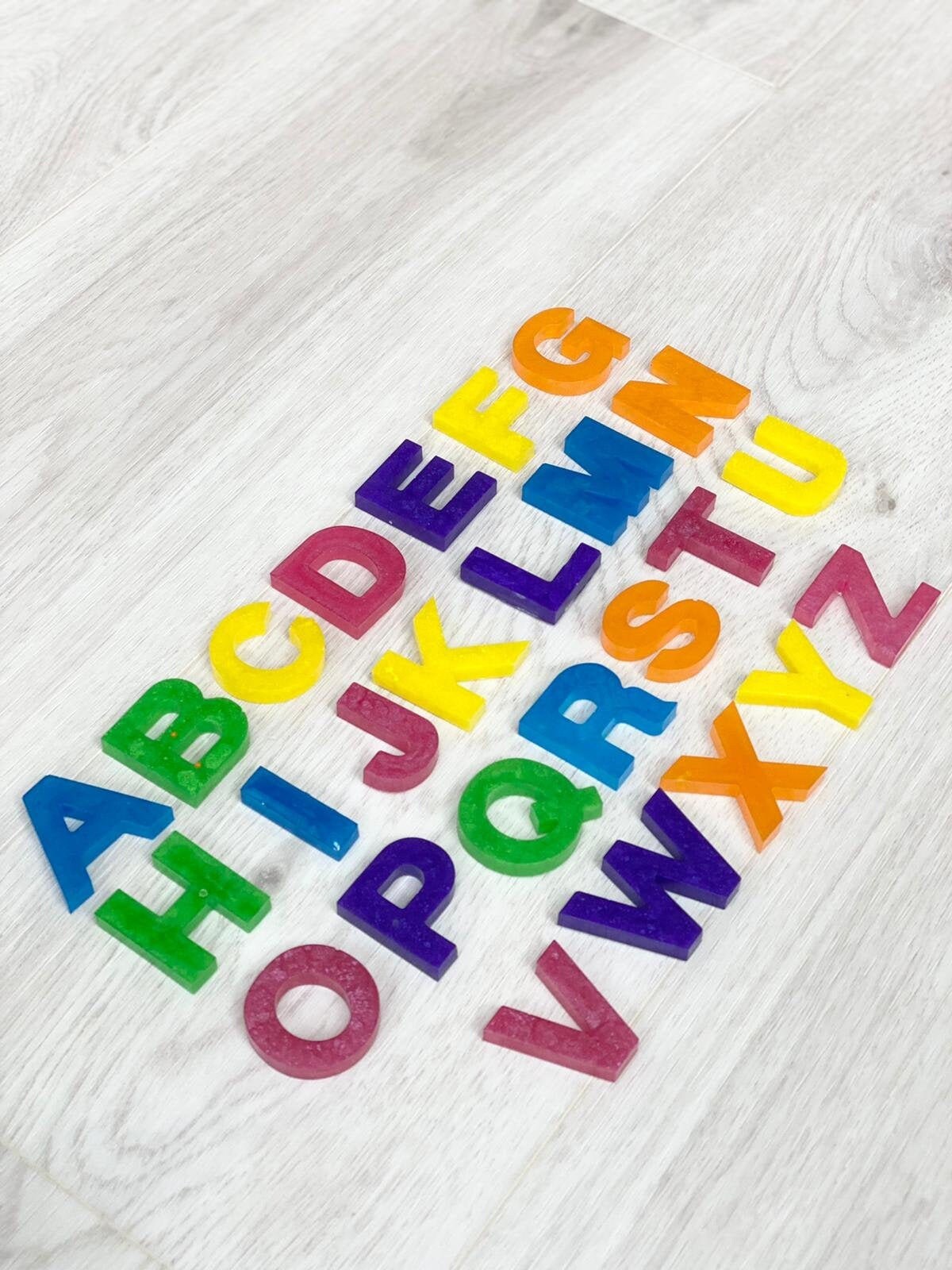 Rainbow Resin Uppercase and Lowercase Alphabet Set - Etsy UK