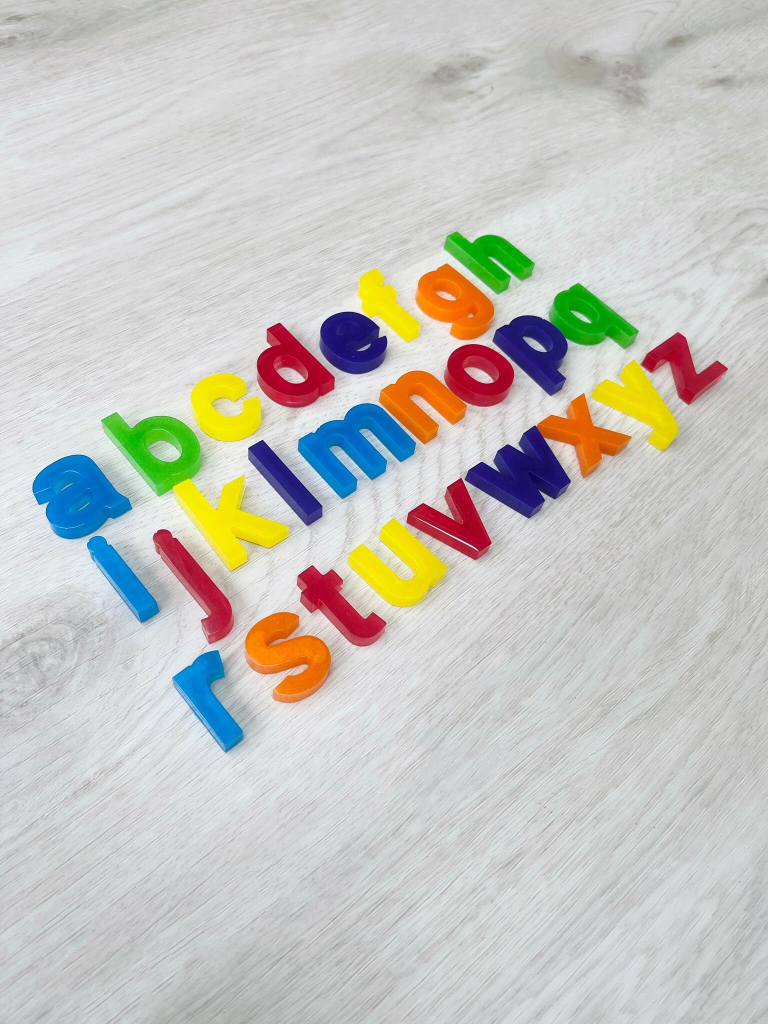 Rainbow Resin Uppercase and Lowercase Alphabet Set - Etsy UK