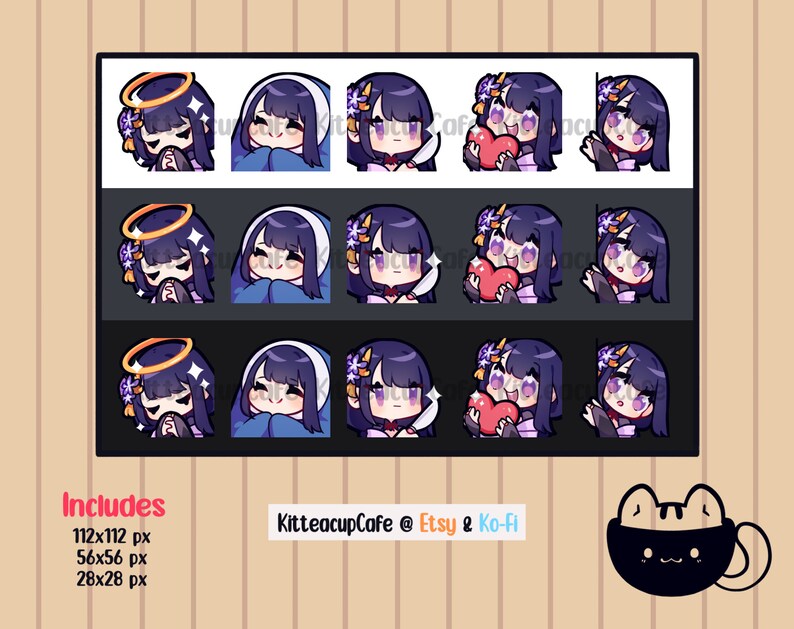 Genshin Impact Raiden Shogun Twitch/discord Emotes - Etsy