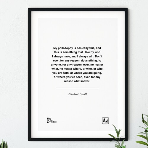 My Philosophy the Office US Quote Poster A2/A3 Fan Art - Etsy