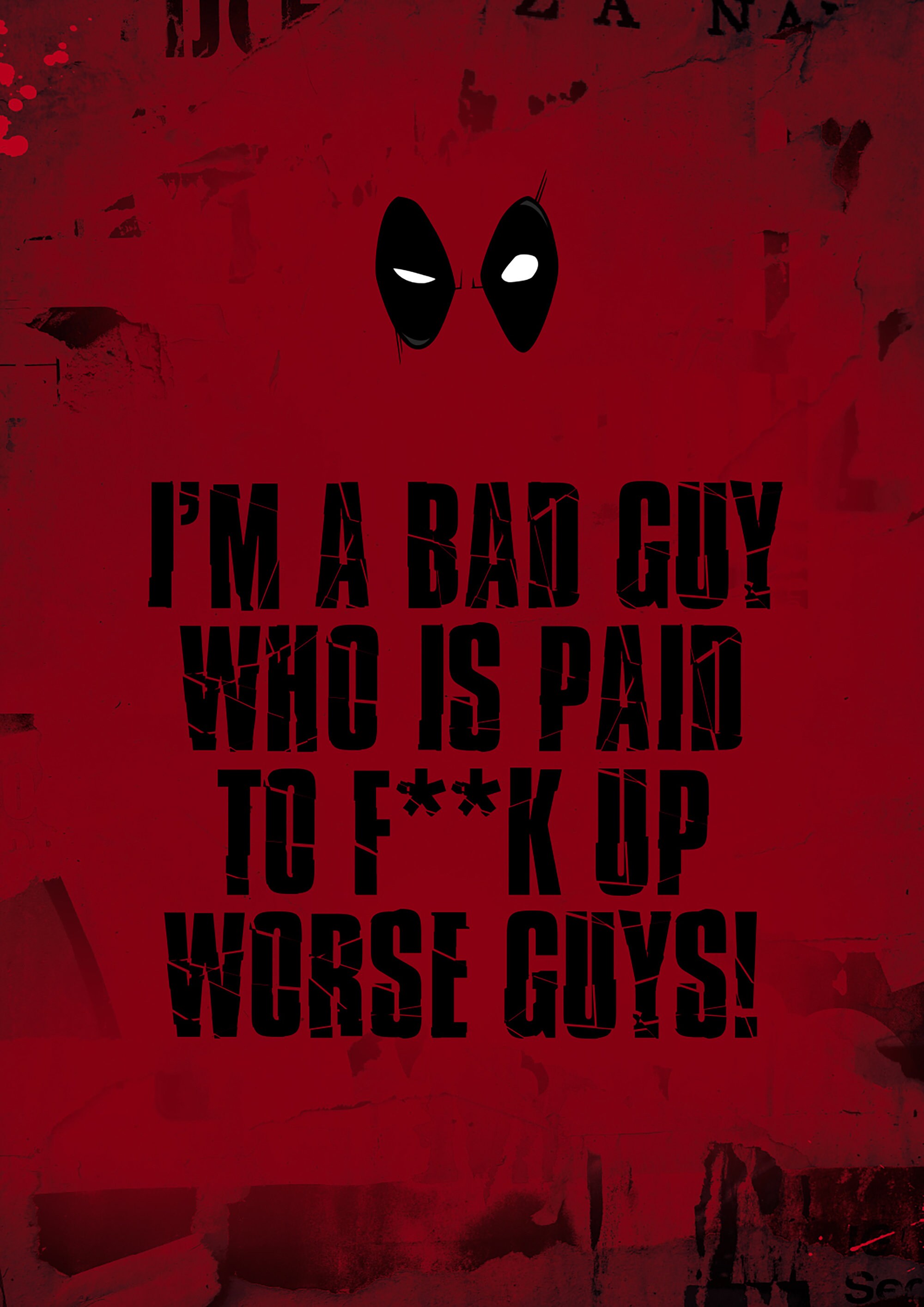 Deadpool bad Guy Marvel, Fan Art, Superhero Premium Poster Ideal for ...