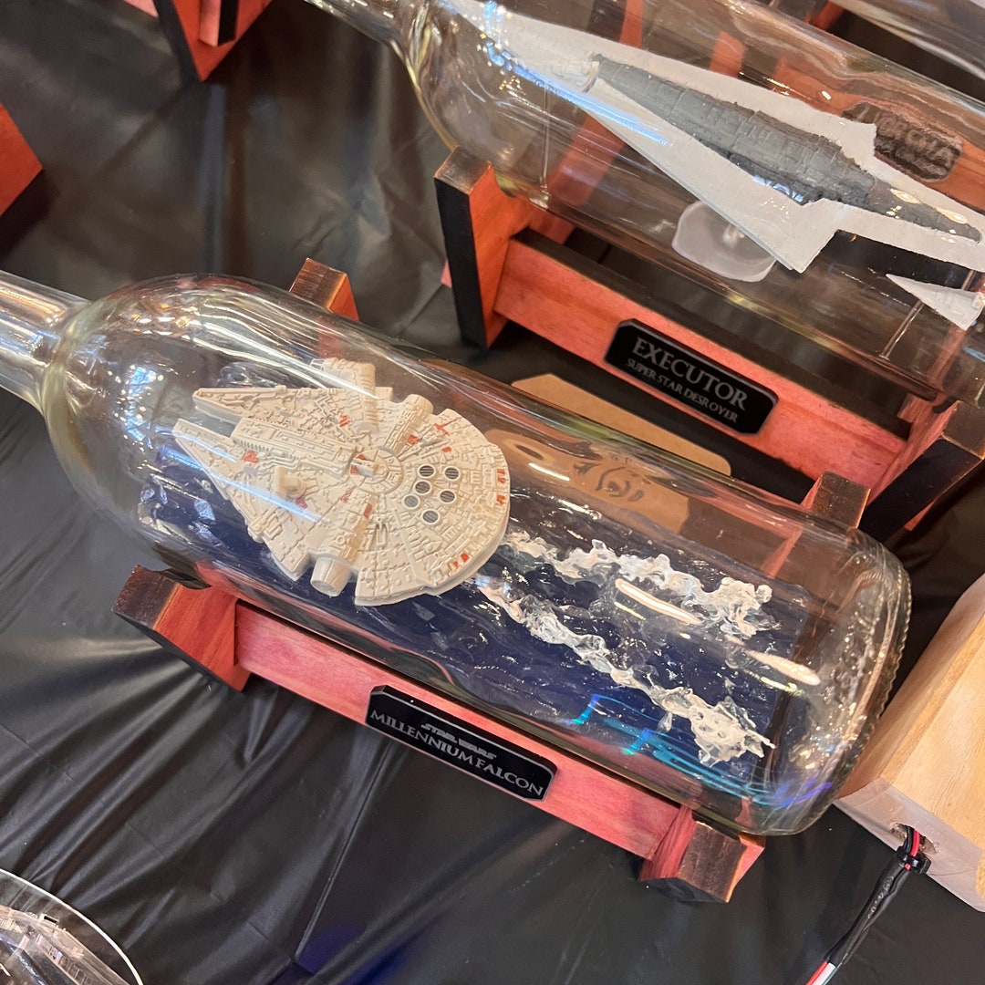Millenium Falcon Over Water in a Bottle - Etsy