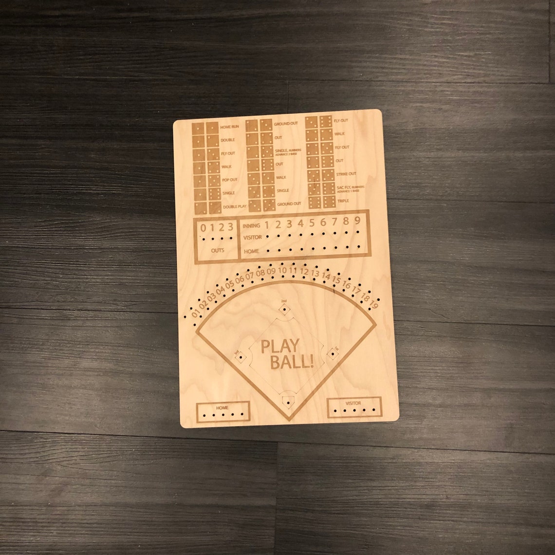 Baseball Wood Board Game With Dice, Markers and Instructions - Etsy