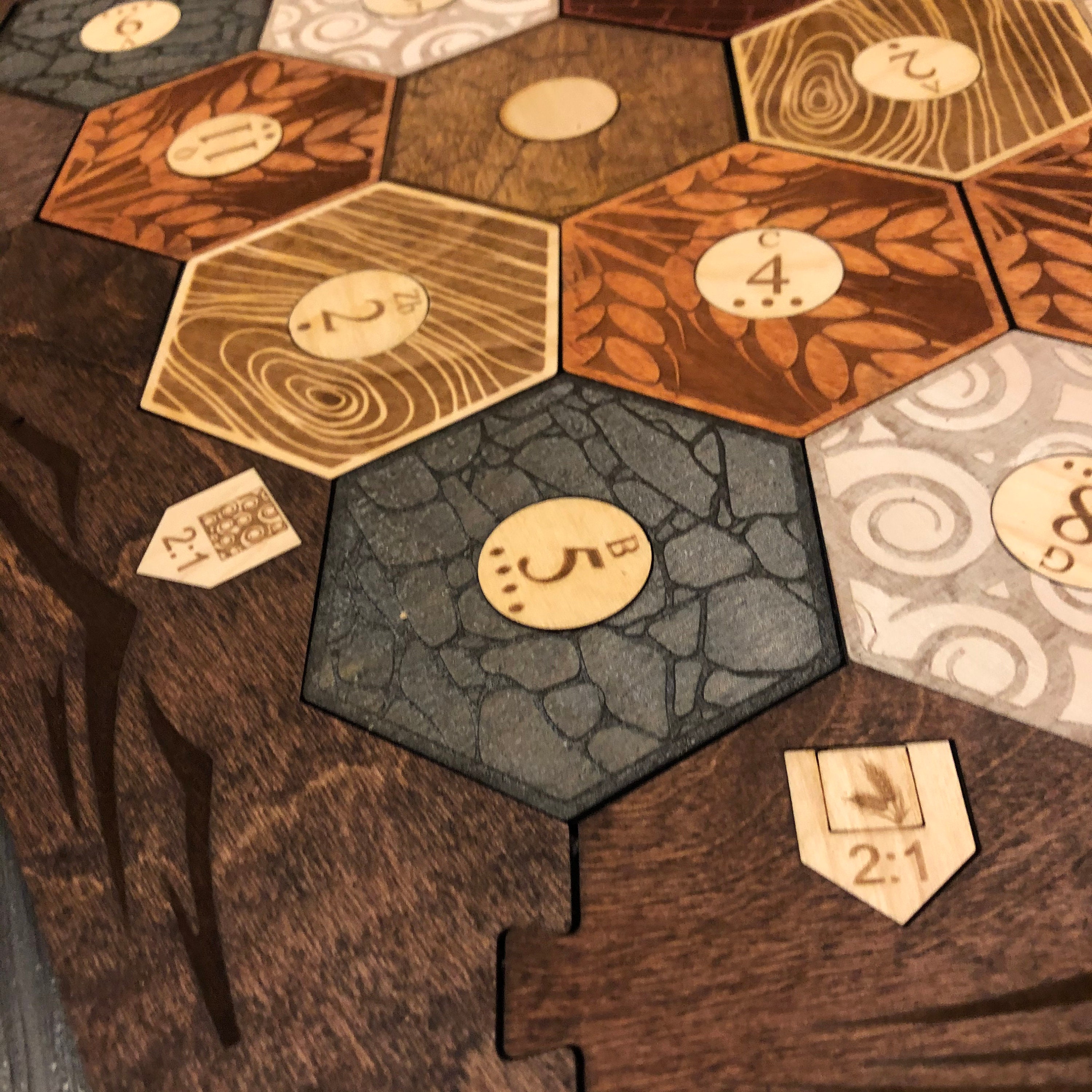 Stained Wood Game Board With Custom Laser Etched Terrain - Etsy