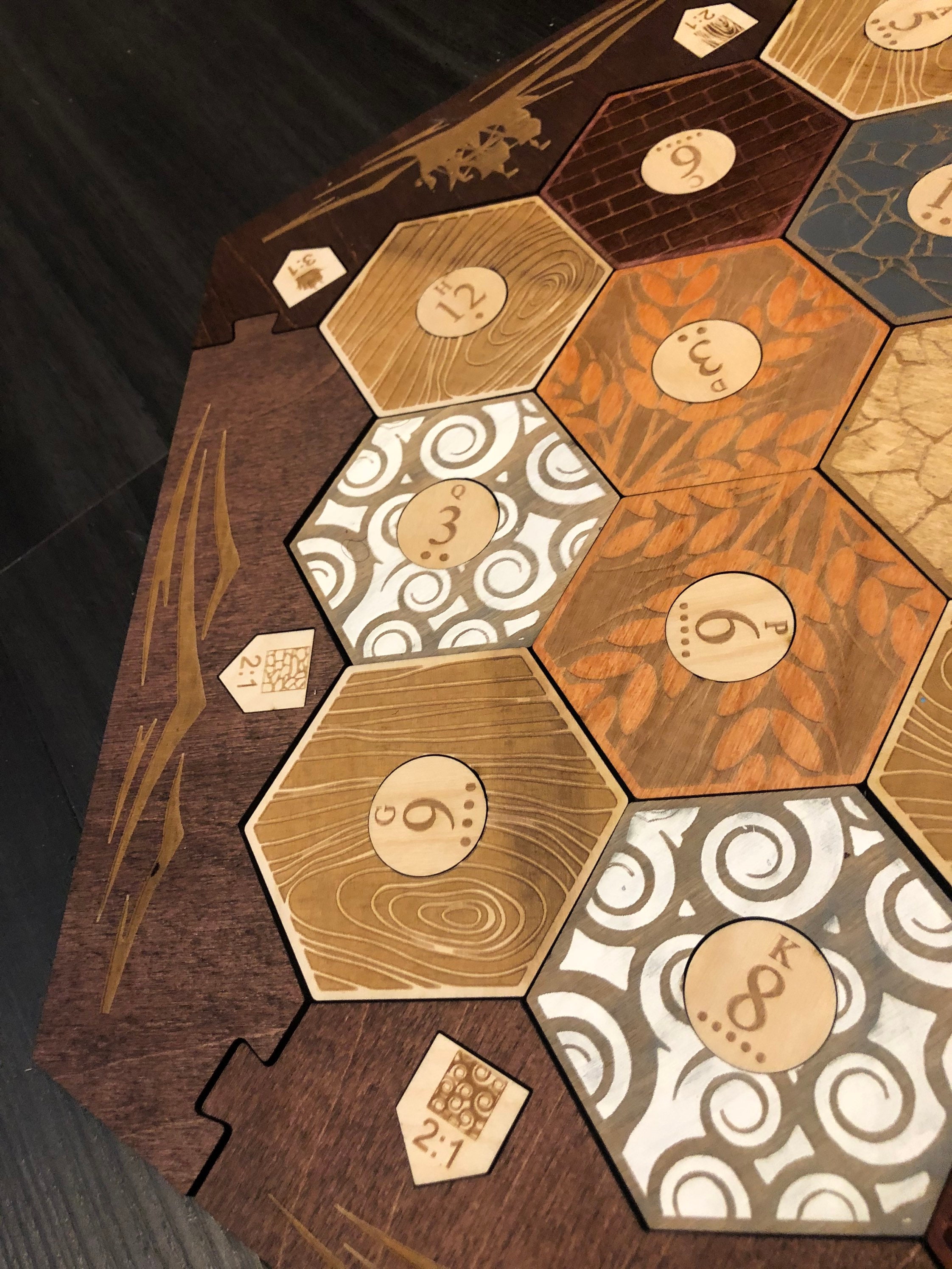 Stained Wood Game Board With Custom Laser Etched Terrain - Etsy