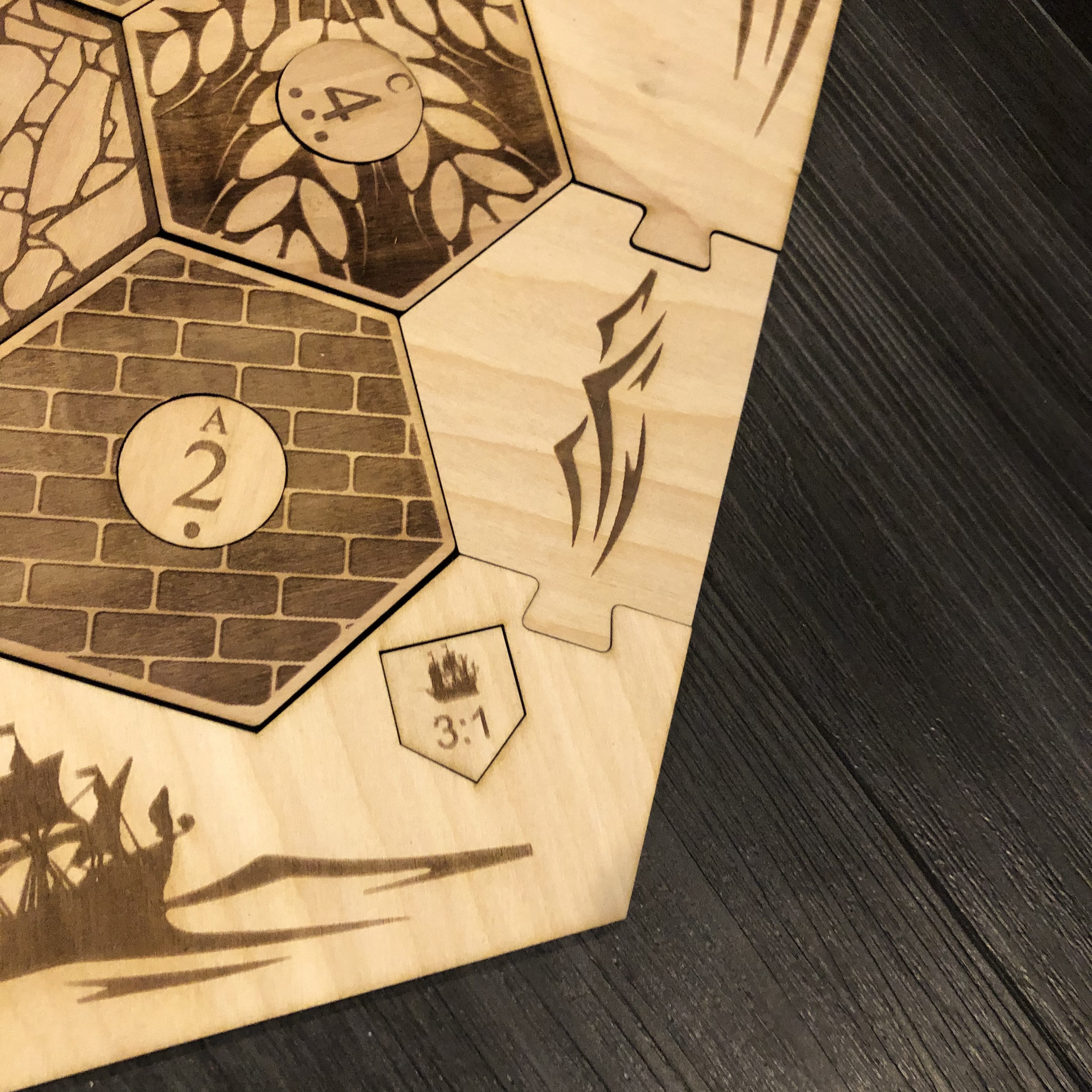 Custom Engraved 5-6 Player Game Board Wood Tiles, Numbers and Border ...