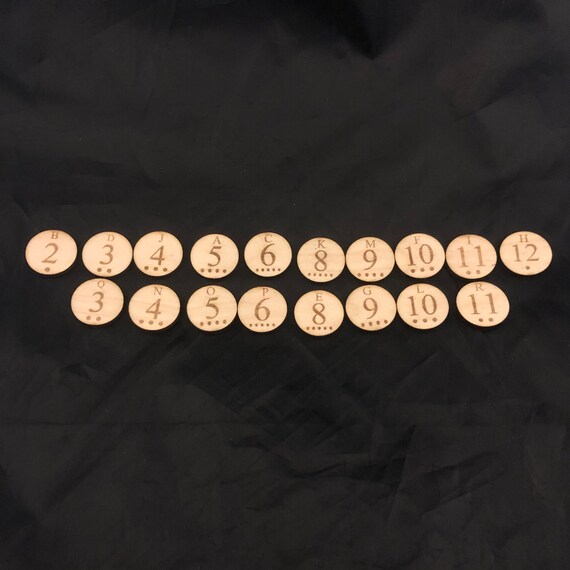 Wooden Game Number Tokens 3-4 Players Laser Etched for Board - Etsy