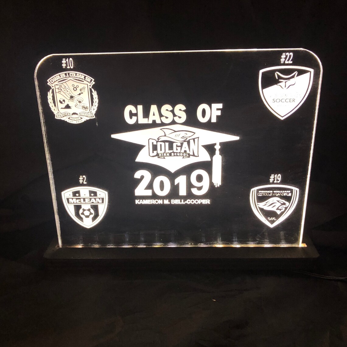 LED Lighted Acrylic Award Plaque Customized With Your Text and Graphics ...