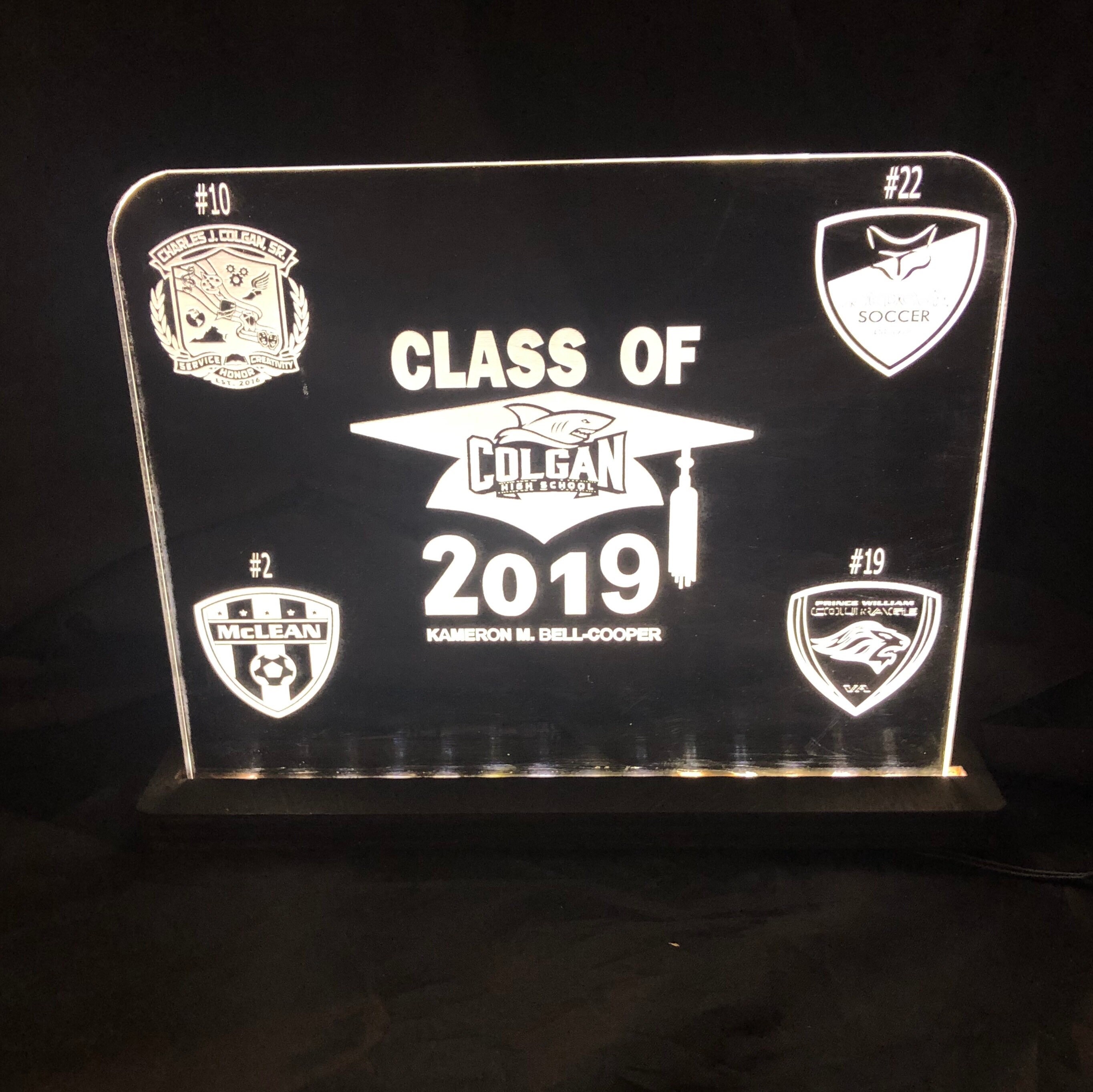 LED Lighted Acrylic Award Plaque Customized With Your Text and Graphics ...