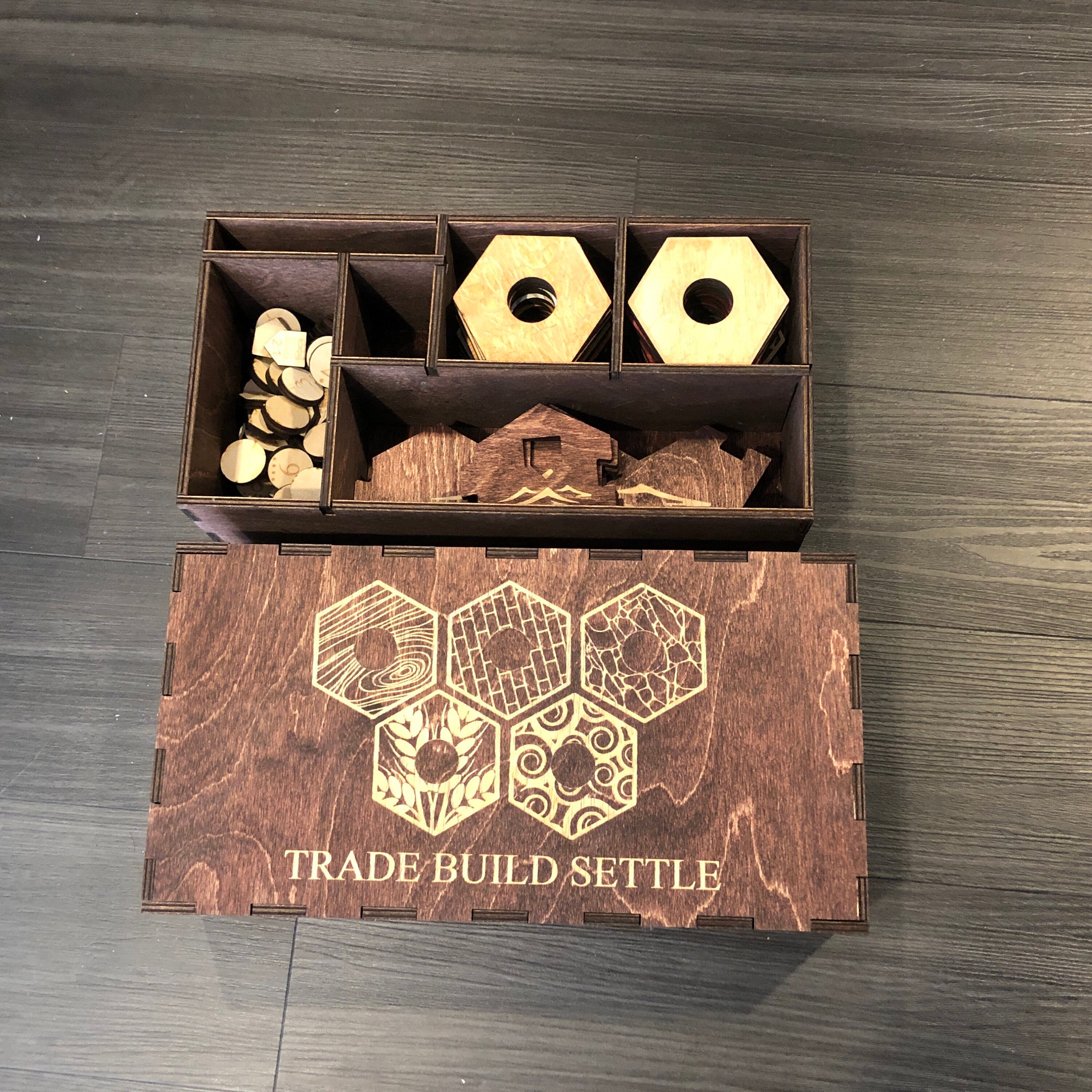 Wooden Game Board With Custom Laser Etched Terrain, Border and Number ...