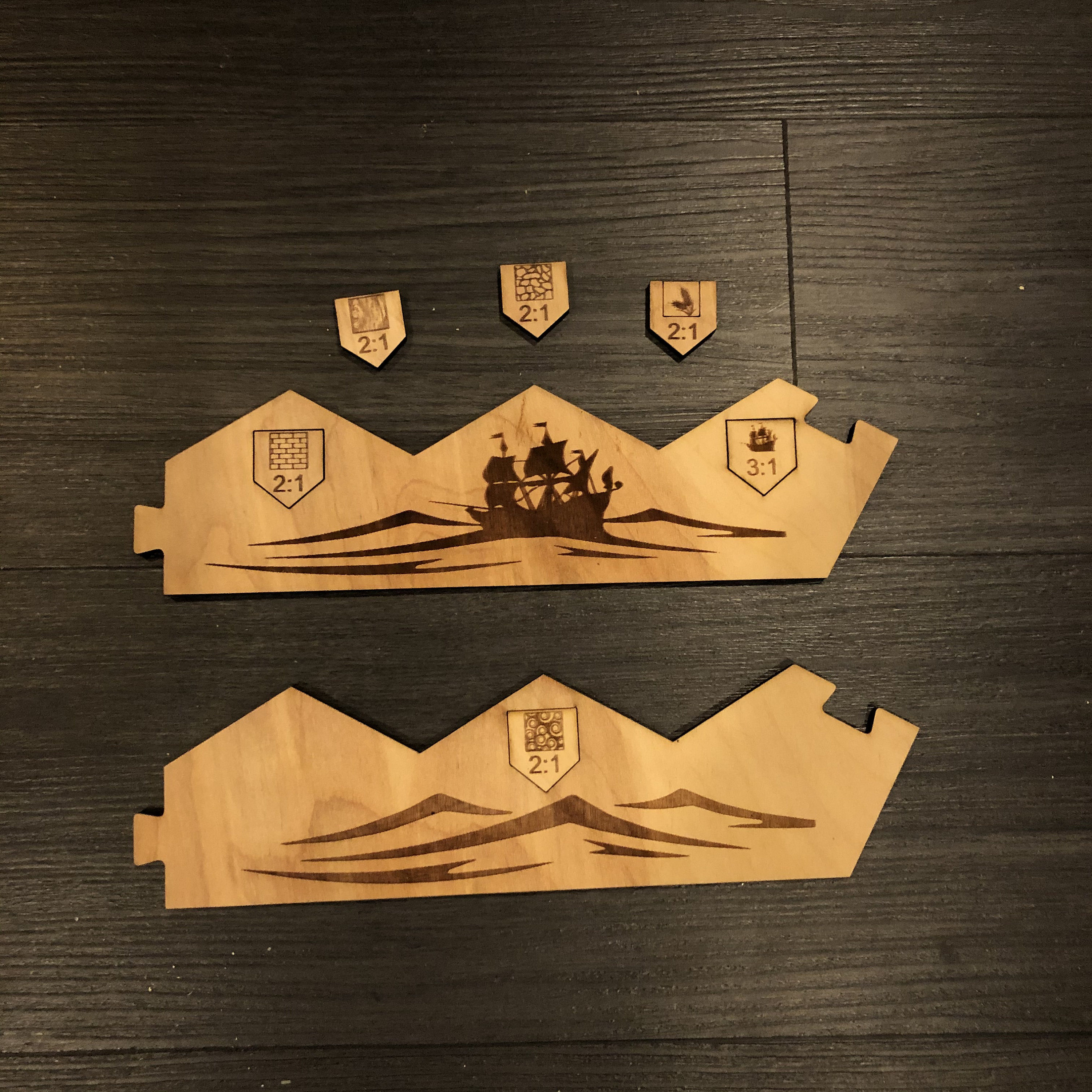 Wooden Game Board With Custom Laser Etched Terrain, Border and Number ...