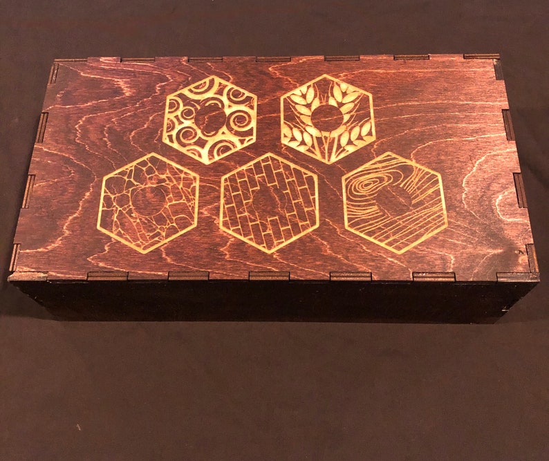 Stained Wood Game Board Engraved Storage Box for up to 5-6 Players - Etsy