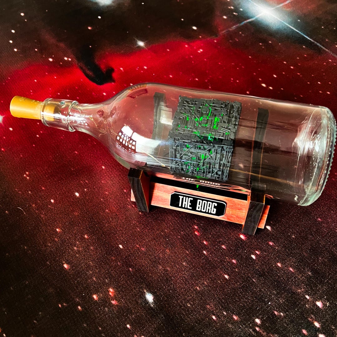 Lighted Borg Cube Starship in a Beer Bottle - Etsy