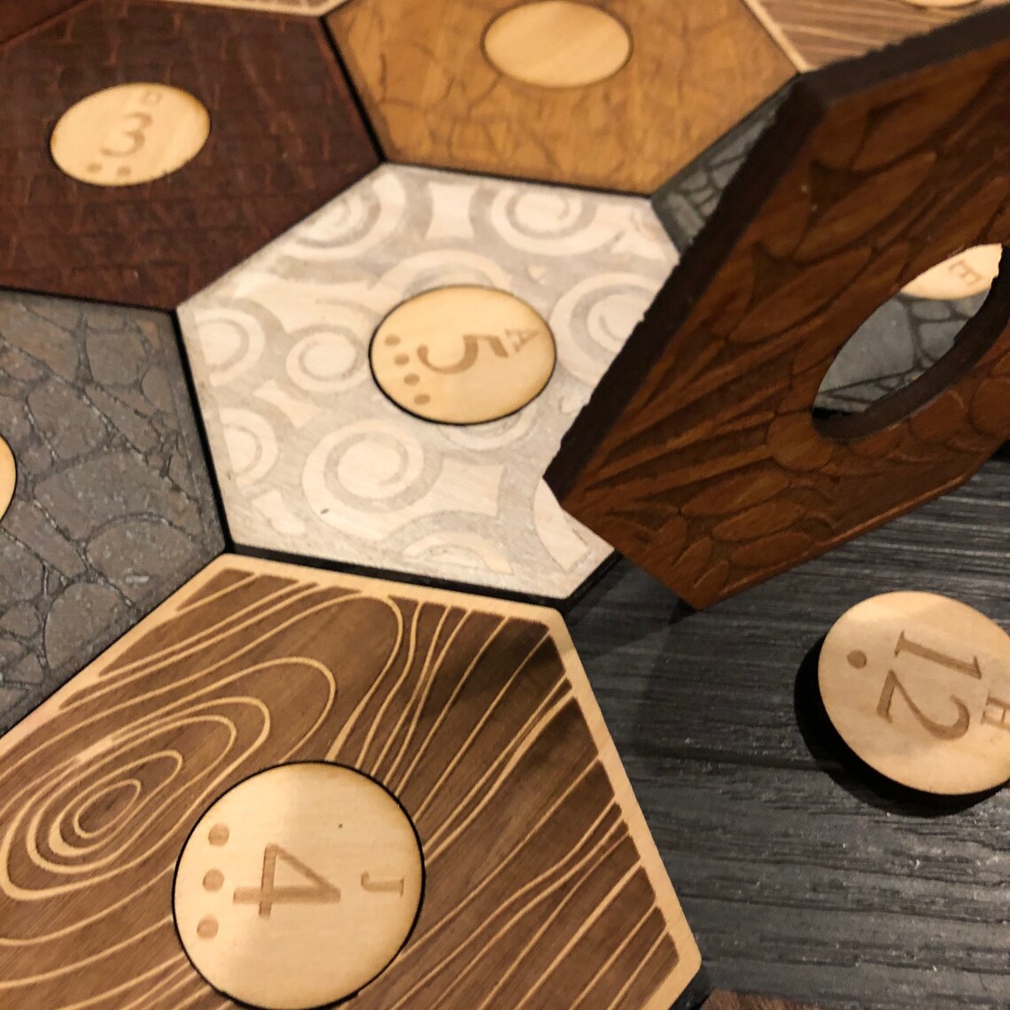 Stained Wood Game Board With Custom Laser Etched Terrain | Etsy