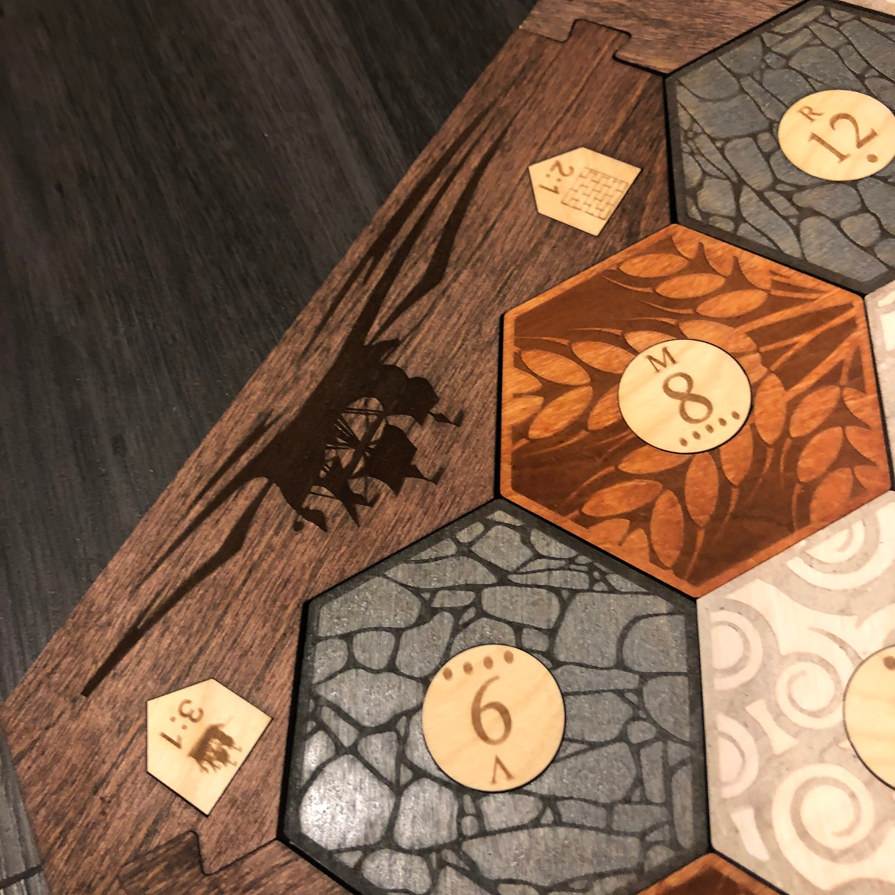 Stained Wood Game Board With Custom Laser Etched Terrain - Etsy UK