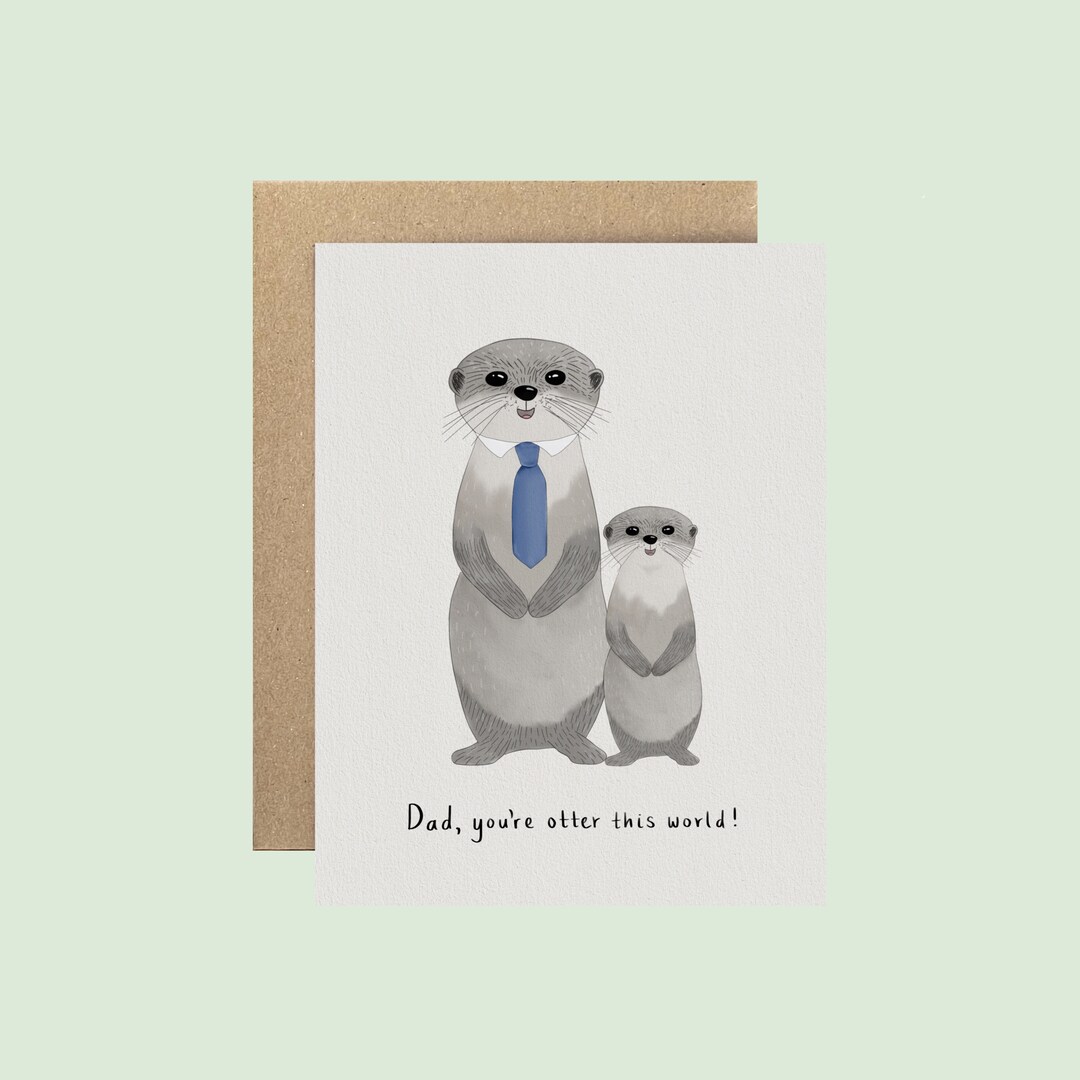 Cute Father's Day Otter Greeting Card - Etsy