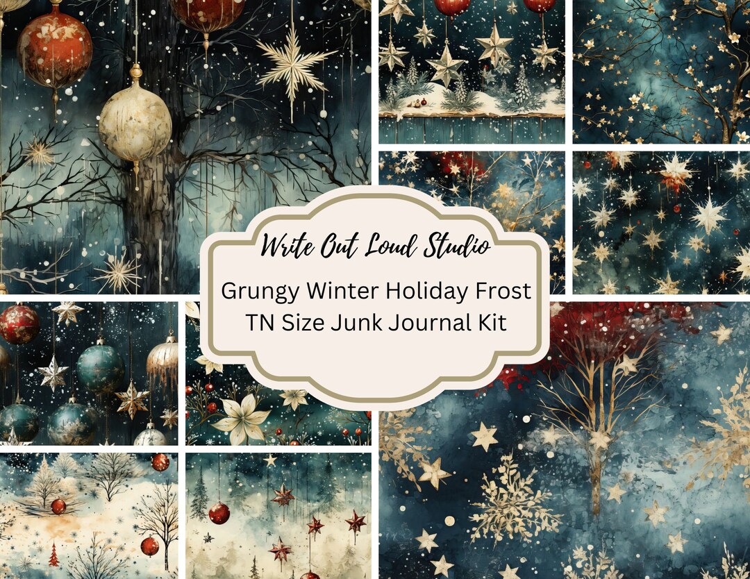 Grungy Winter Frost Junk Journal Kit, Winter Junk Journal Kit, TN Size ...