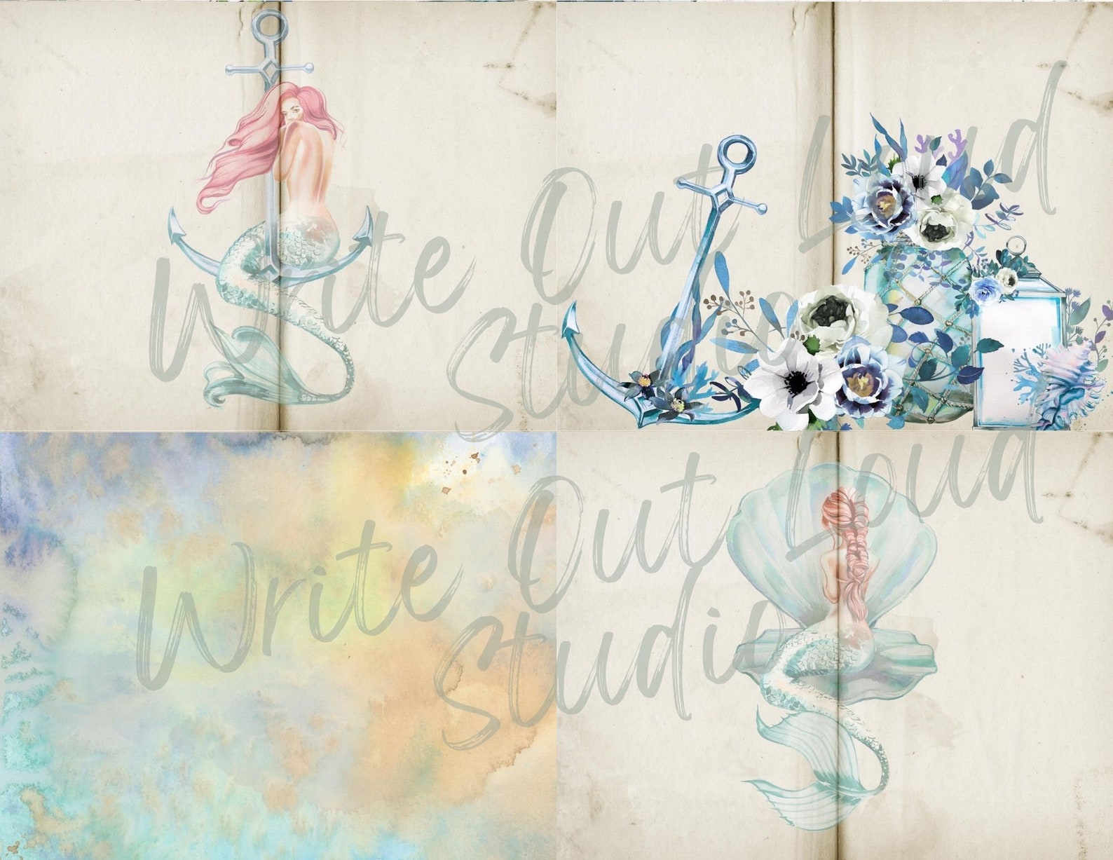 Mermaids Junk Journal Kit Printable Junk Journal Kit Digital - Etsy