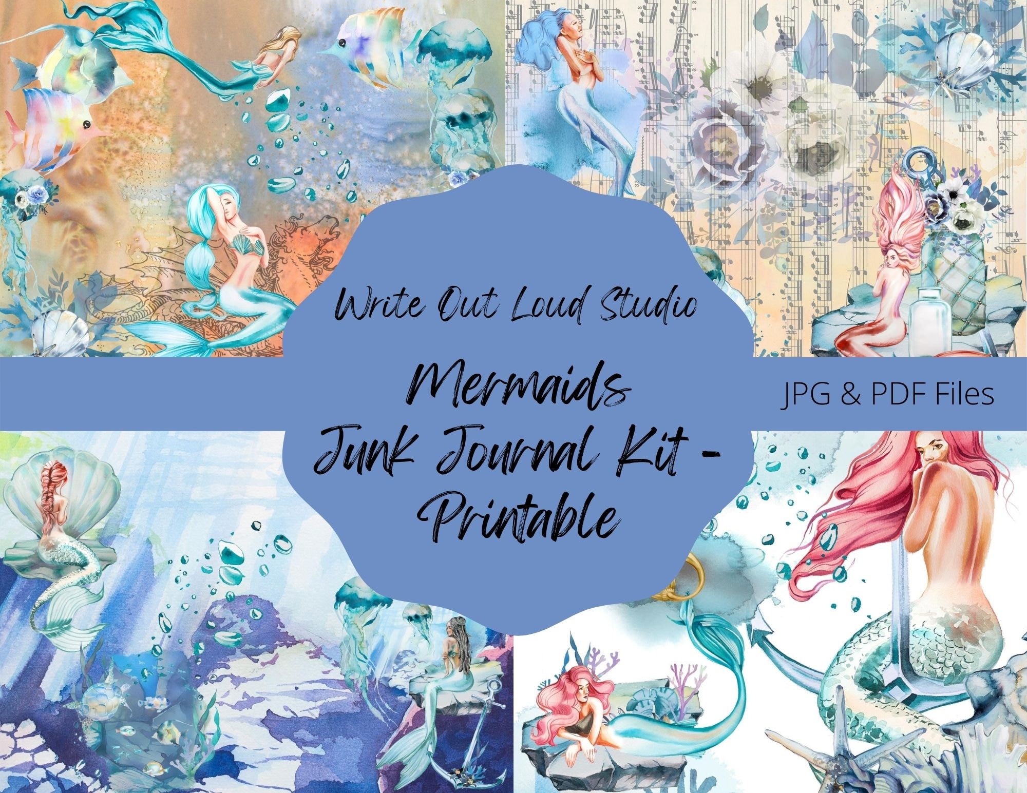 Mermaids Junk Journal Kit Printable Junk Journal Kit Digital - Etsy